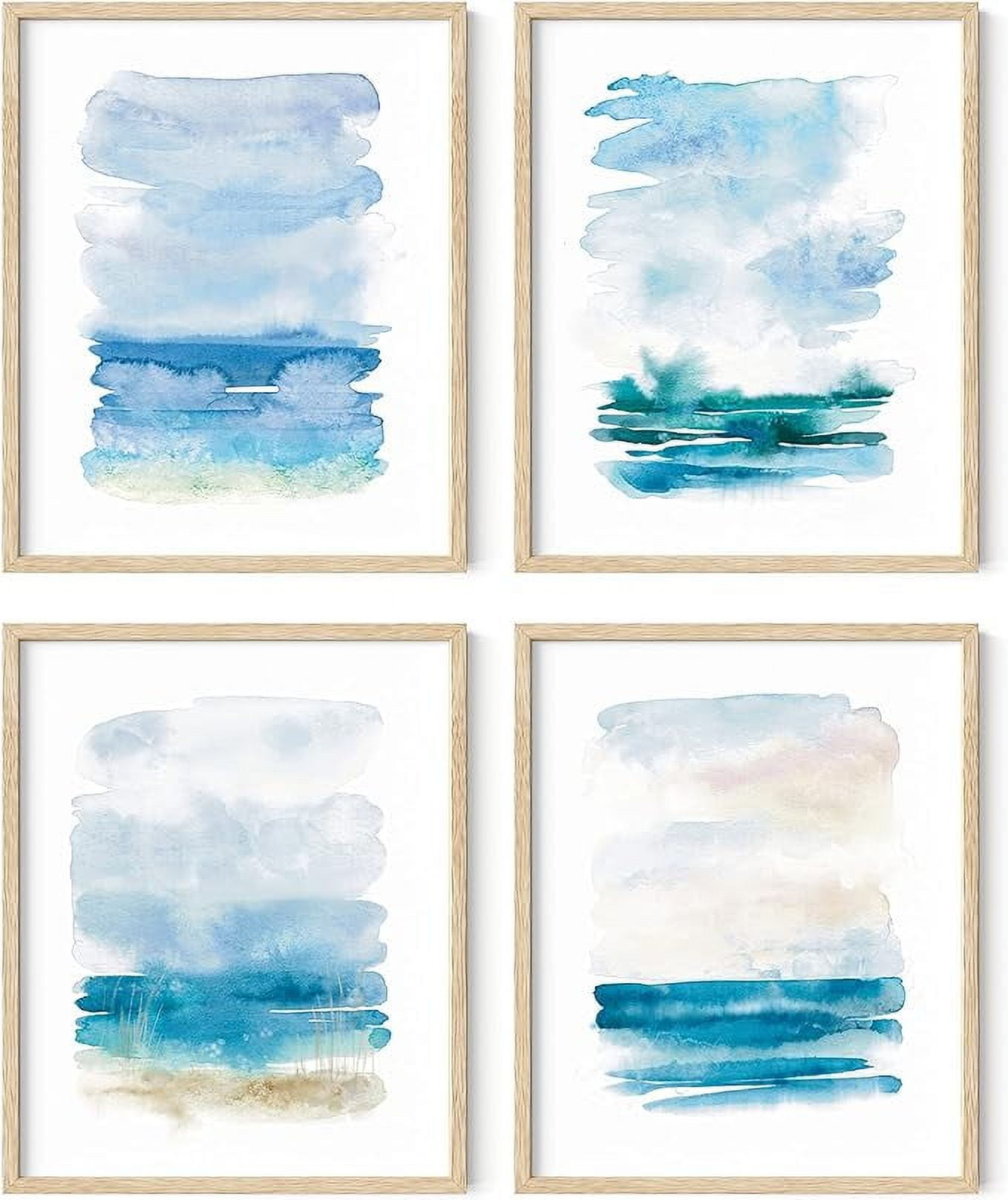 HAUS AND HUES Beach Poster Abstract Painting Set of 4 - Nature Posters ...