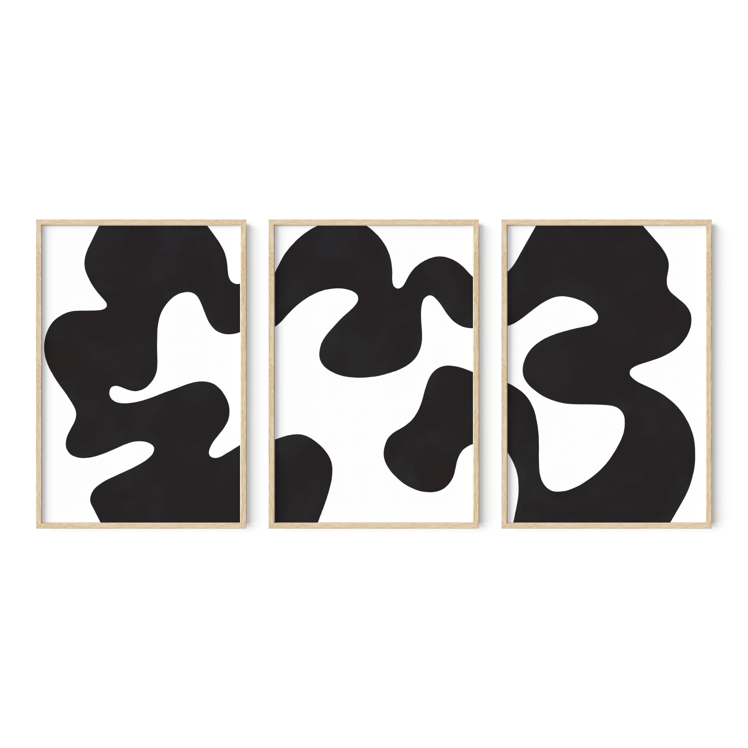 HAUS AND HUES Black and White Wall Art - Set of 3 Abstract Art Large ...