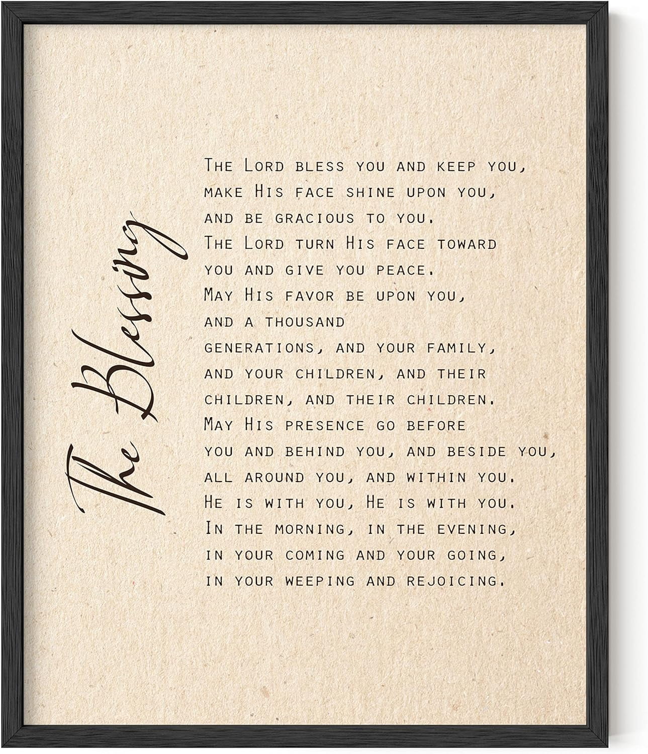 HAUS AND HUES The Blessing Framed Religious Wall Art - Prayer Room ...