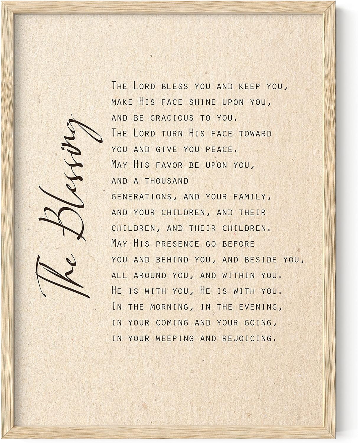 HAUS AND HUES The Blessing Framed Religious Wall Art - Prayer Room ...