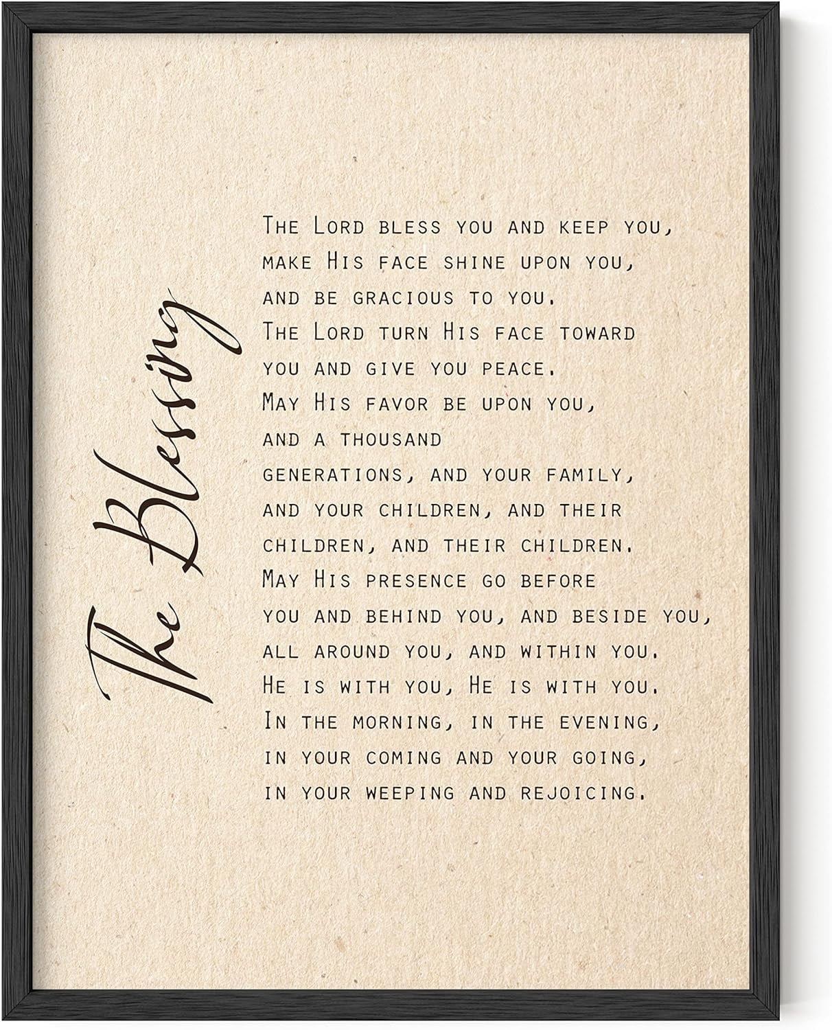 HAUS AND HUES The Blessing Framed Religious Wall Art - Prayer Room ...