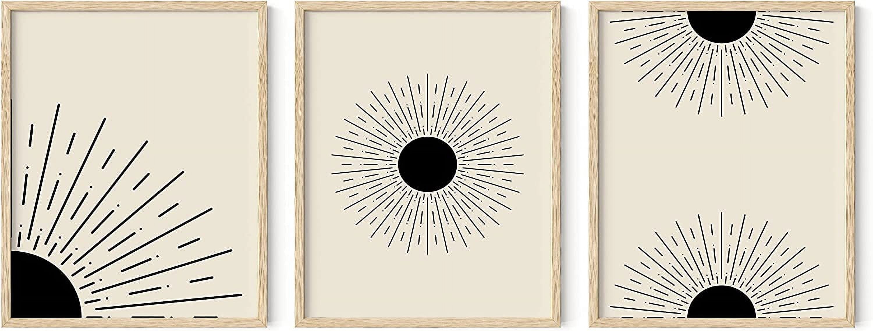 HAUS AND HUES Boho Framed Wall Art - Set of 3 Boho Canvas, Minimalist ...