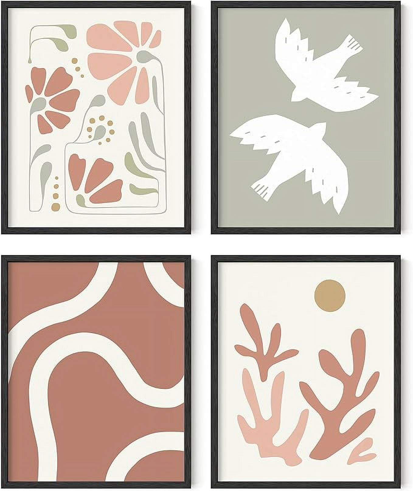 HAUS AND HUES Boho Posters - Set of 4 Nature Wall Prints, Neutral Art ...