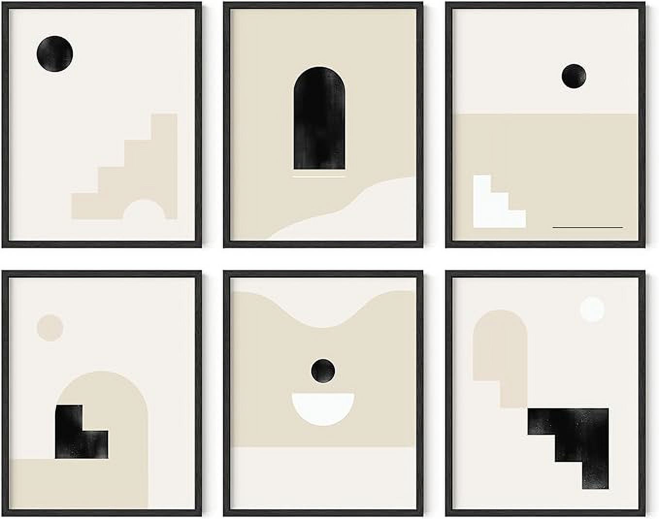 HAUS AND HUES Boho Prints Neutral Wall Art - Set of 6 Mid Century ...