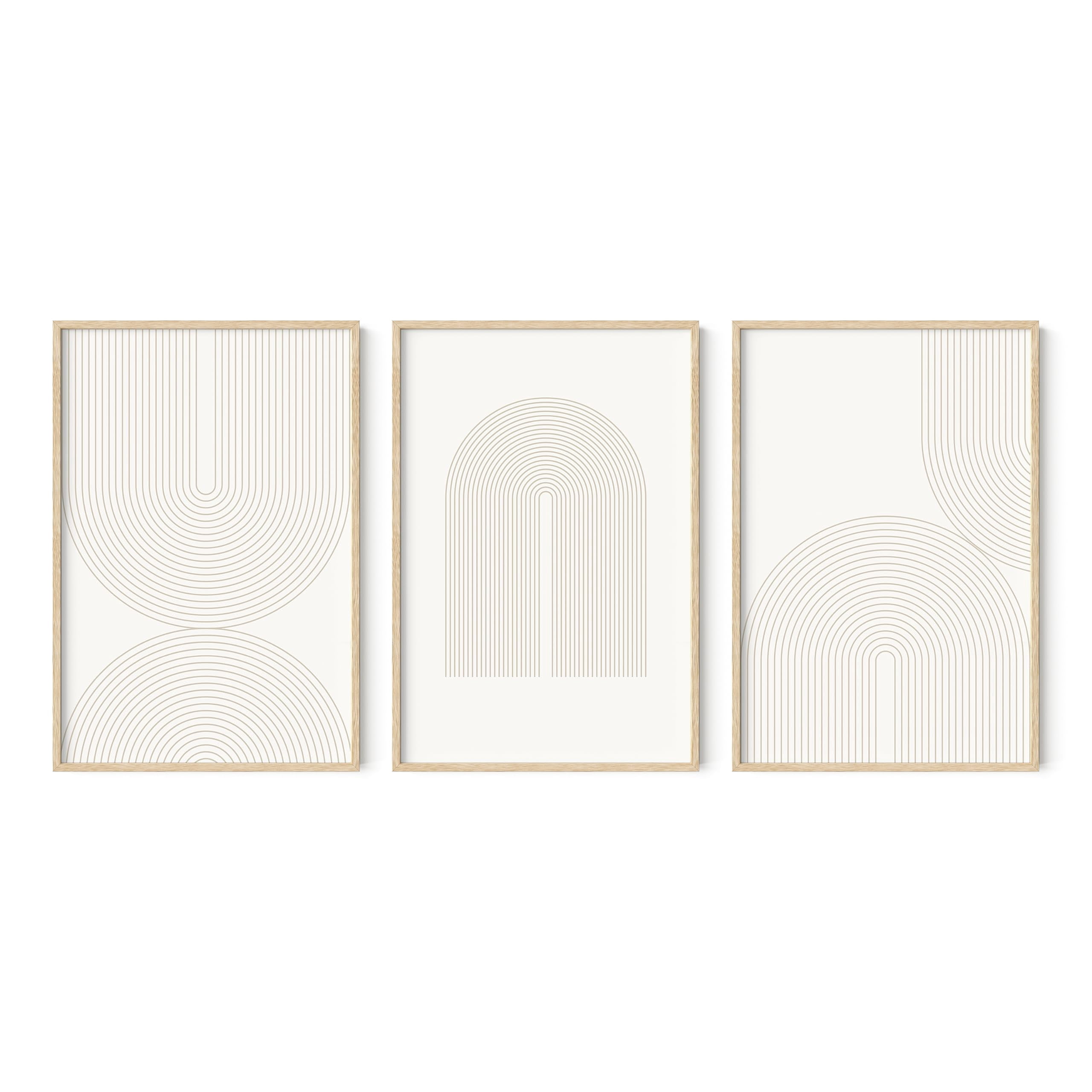 HAUS AND HUES Boho Wall Art - Set of 3 Framed Mid Century Modern Wall ...