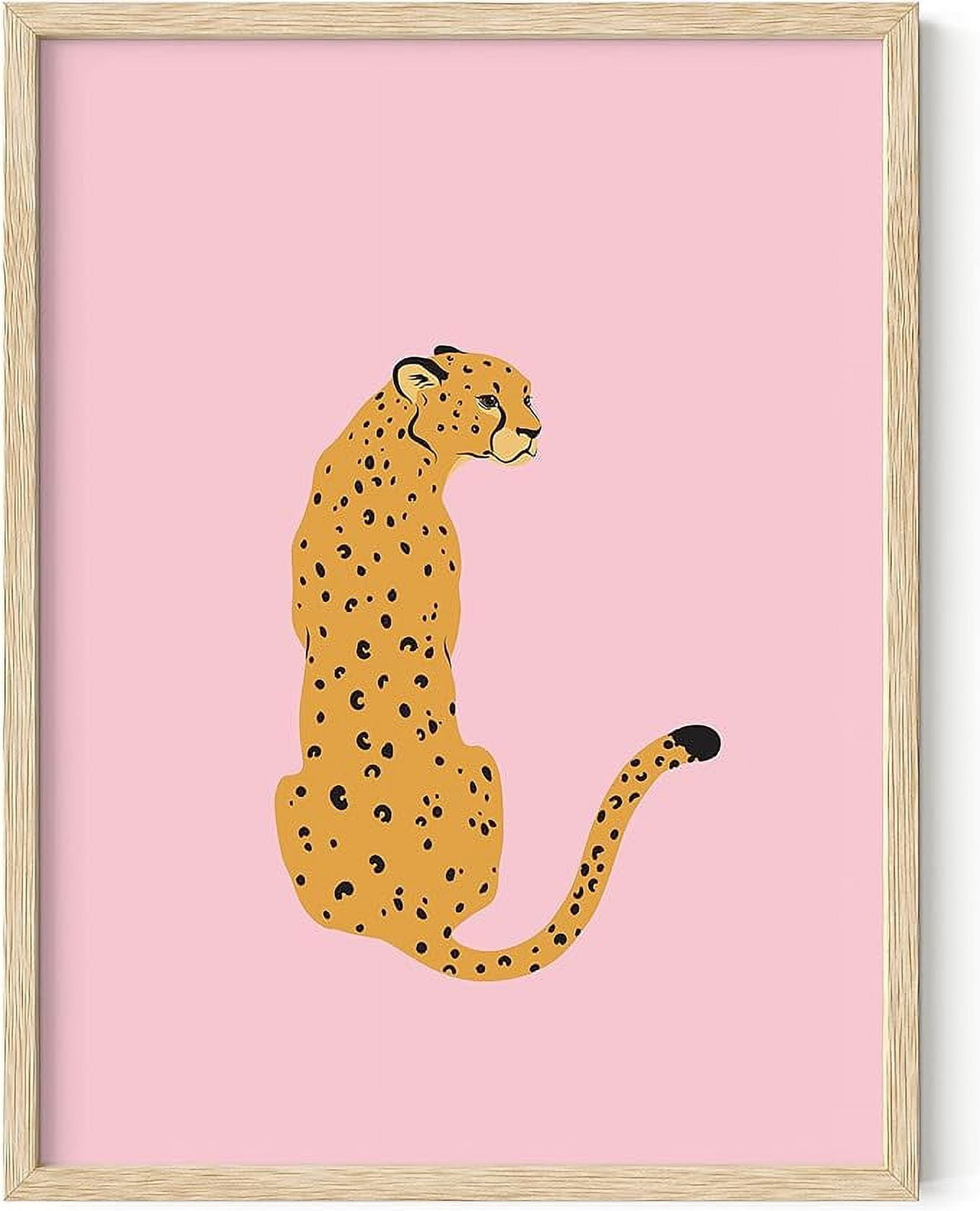 HAUS AND HUES Cheetah Print Wall Decor Pink Poster | Pink Posters for ...