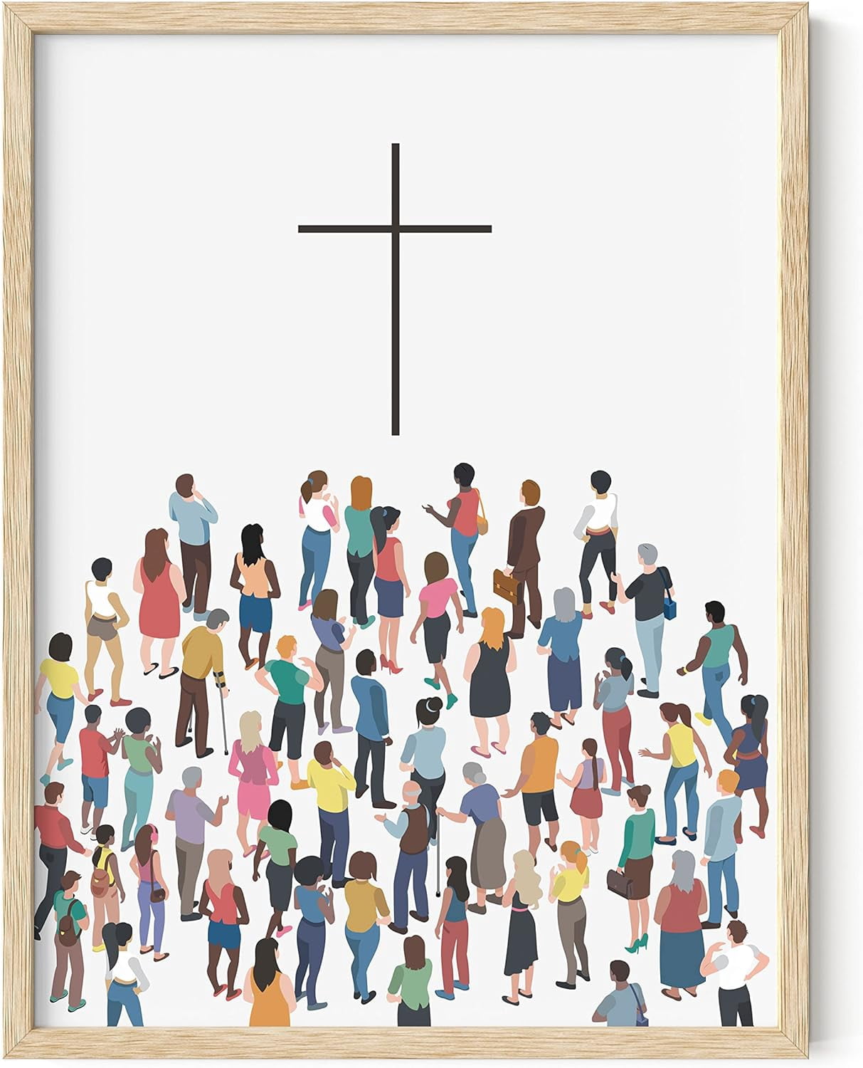 HAUS AND HUES Cross Framed Wall Decor - Religious Inspirational Wall ...