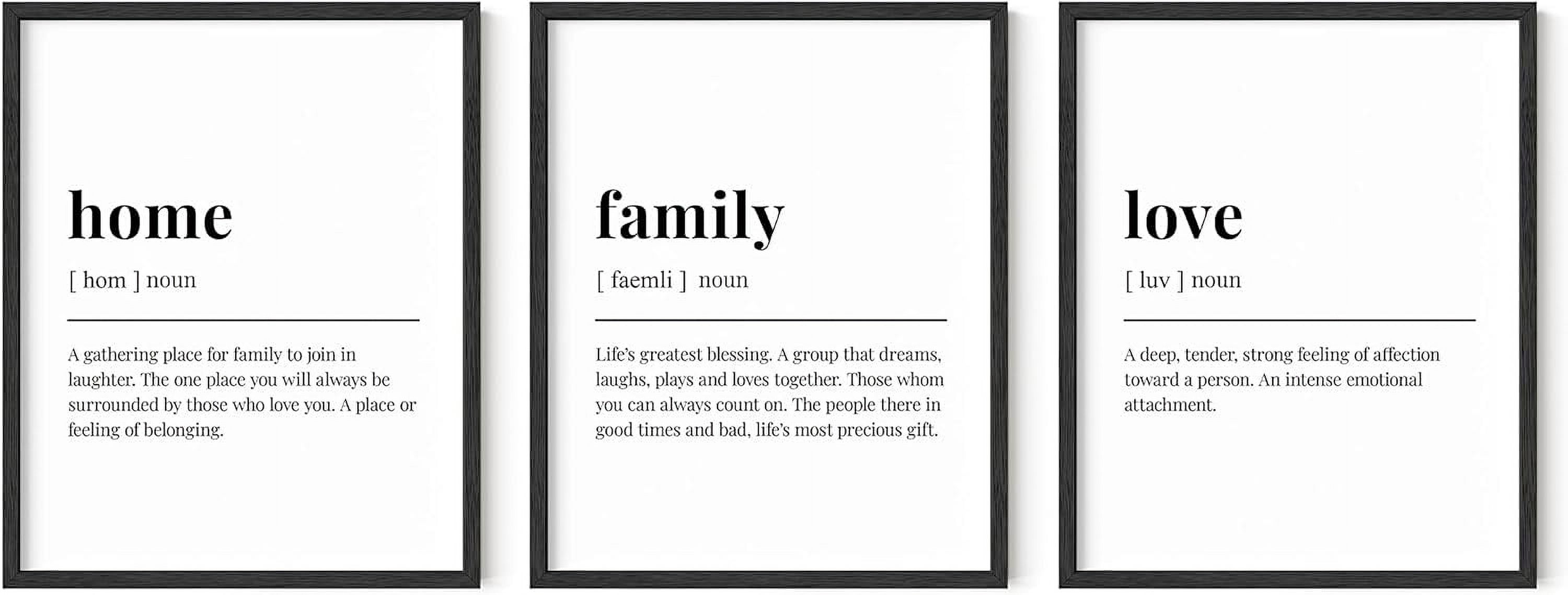 HAUS AND HUES Family Quotes Wall Art Love Picture Decor Black and White ...