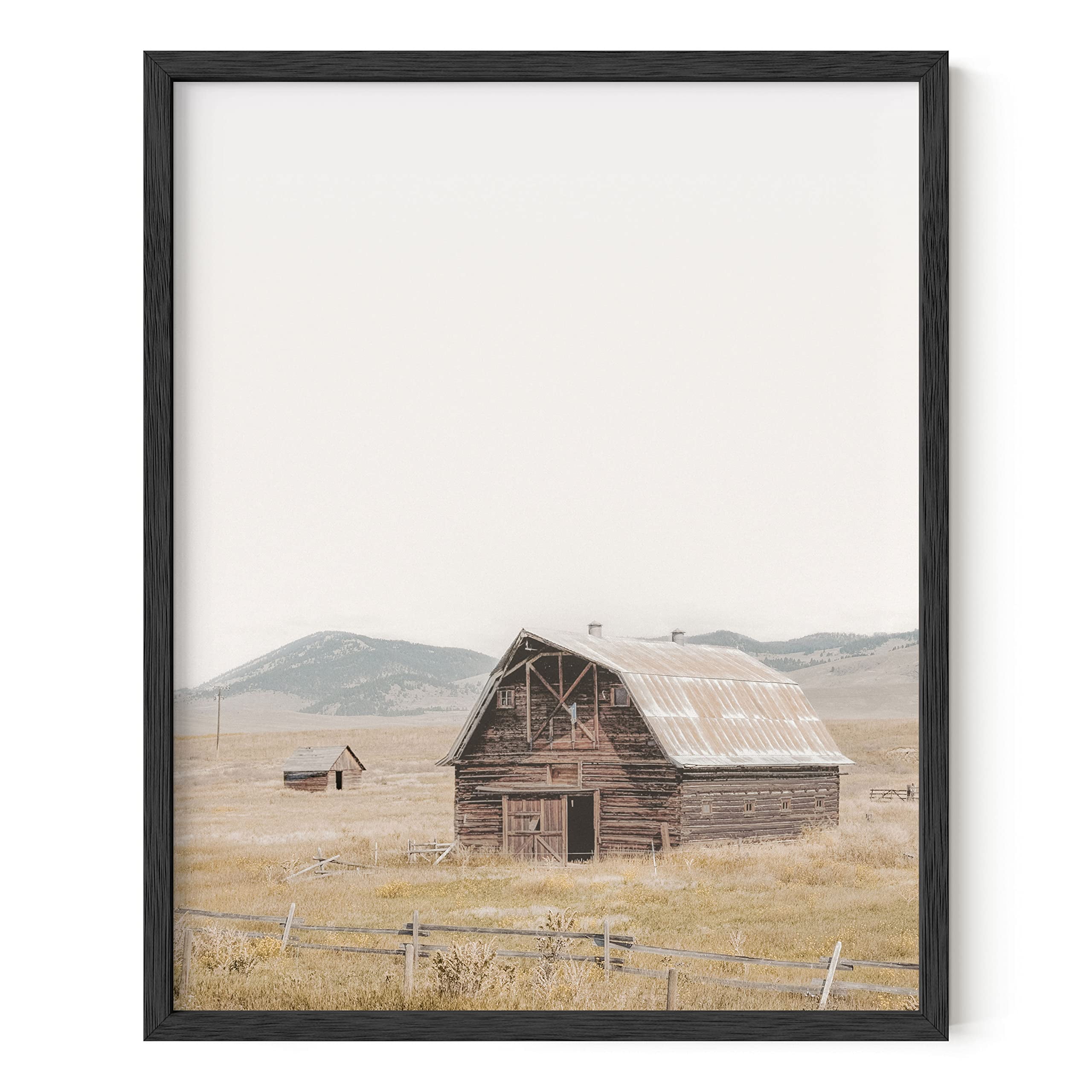 HAUS AND HUES Framed Barn Wall Art - Farmhouse Framed Wall Decor ...