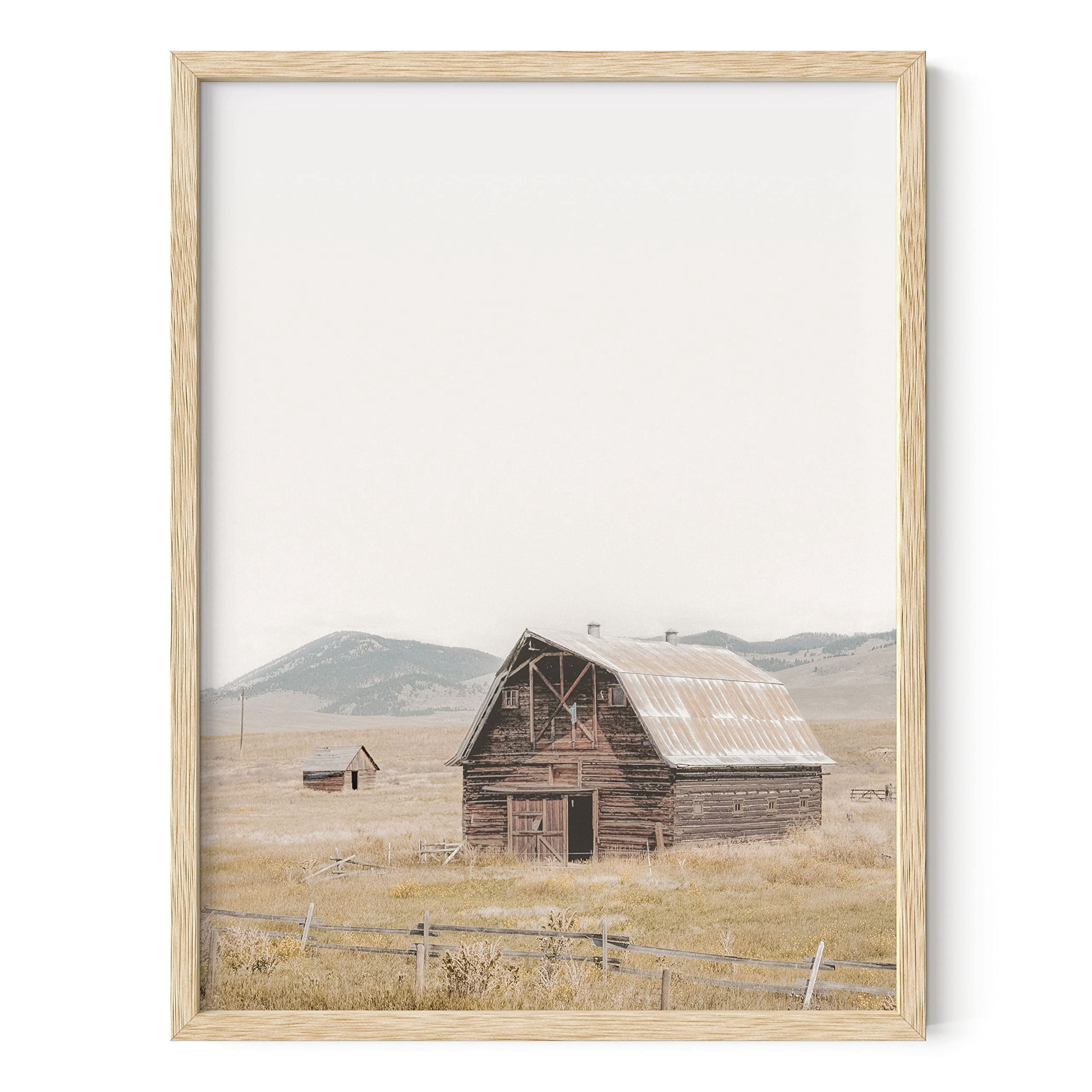 HAUS AND HUES Framed Barn Wall Art - Farmhouse Framed Wall Decor ...
