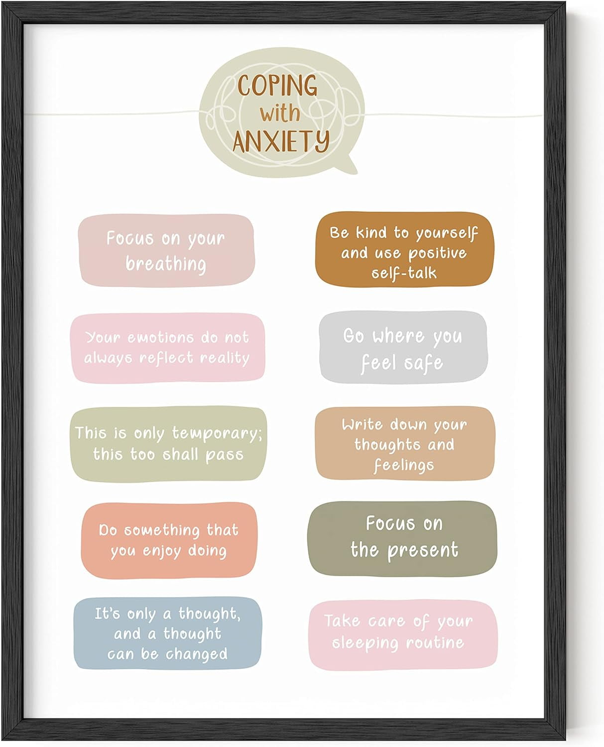 HAUS AND HUES Framed Counseling Office Decor – Mental Health Wall Art ...