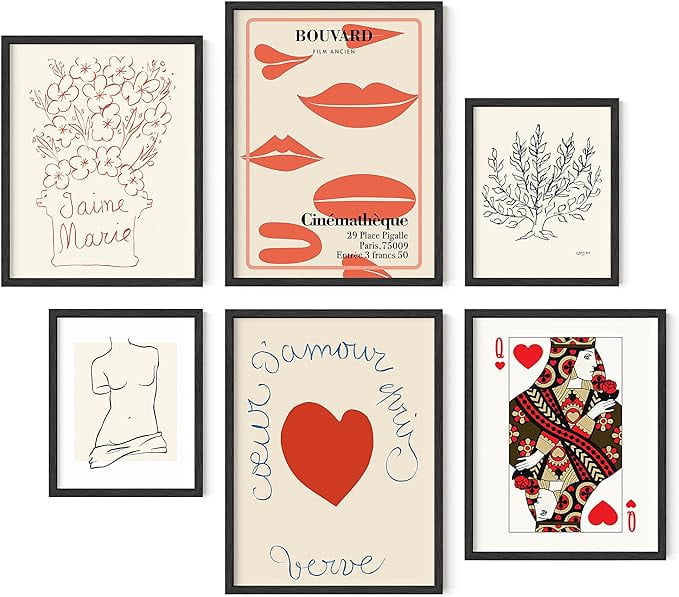 HAUS AND HUES Framed Gallery Wall Set of 6, Matisse Poster Framed ...