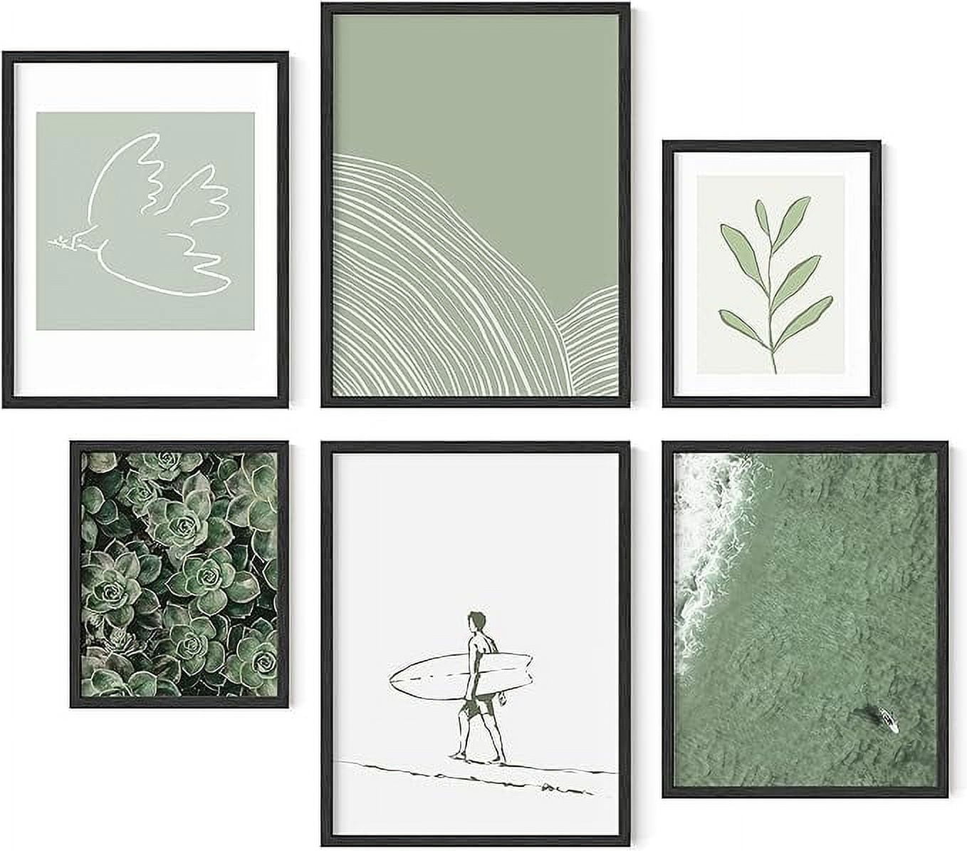 HAUS AND HUES Green Posters Gallery Wall Art Set of 6 - Nature Posters ...