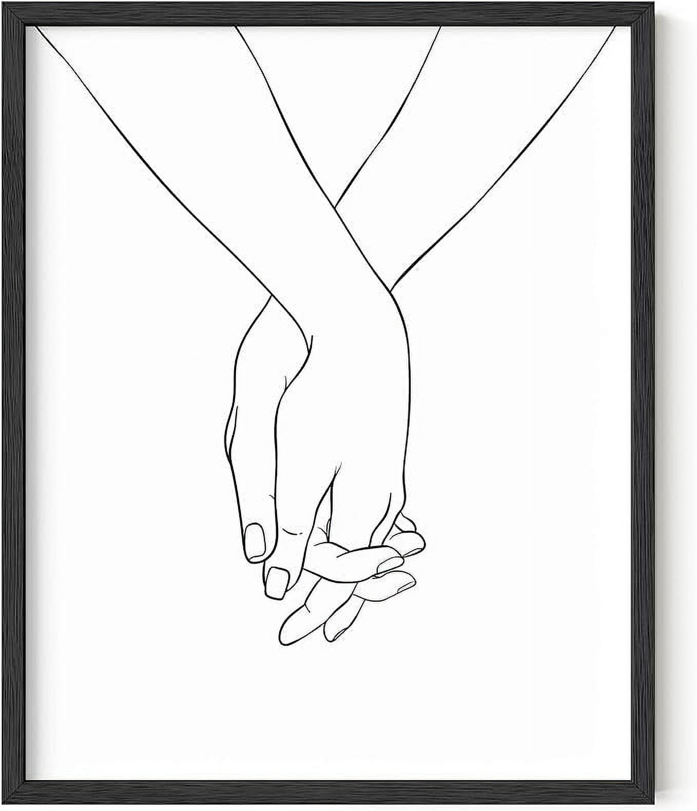 HAUS AND HUES Hands Wall Art Love Art Print Minimalist Line Art Black ...
