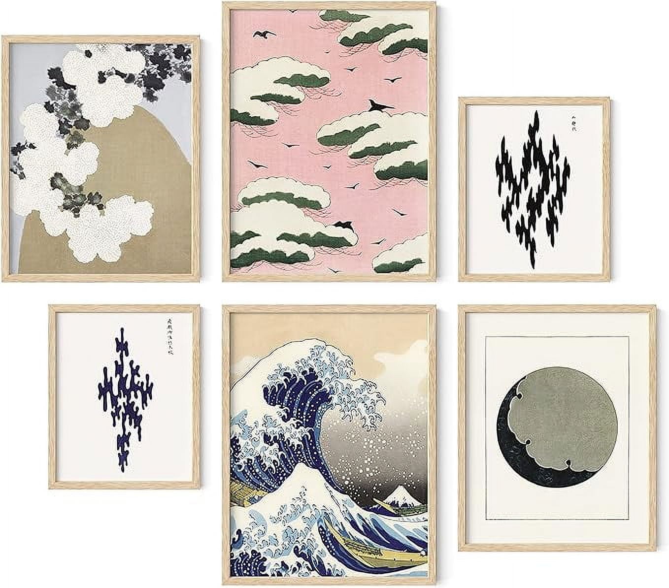 HAUS AND HUES Japanese Wall Decor Gallery Wall Art Set of 6 - Japanese ...