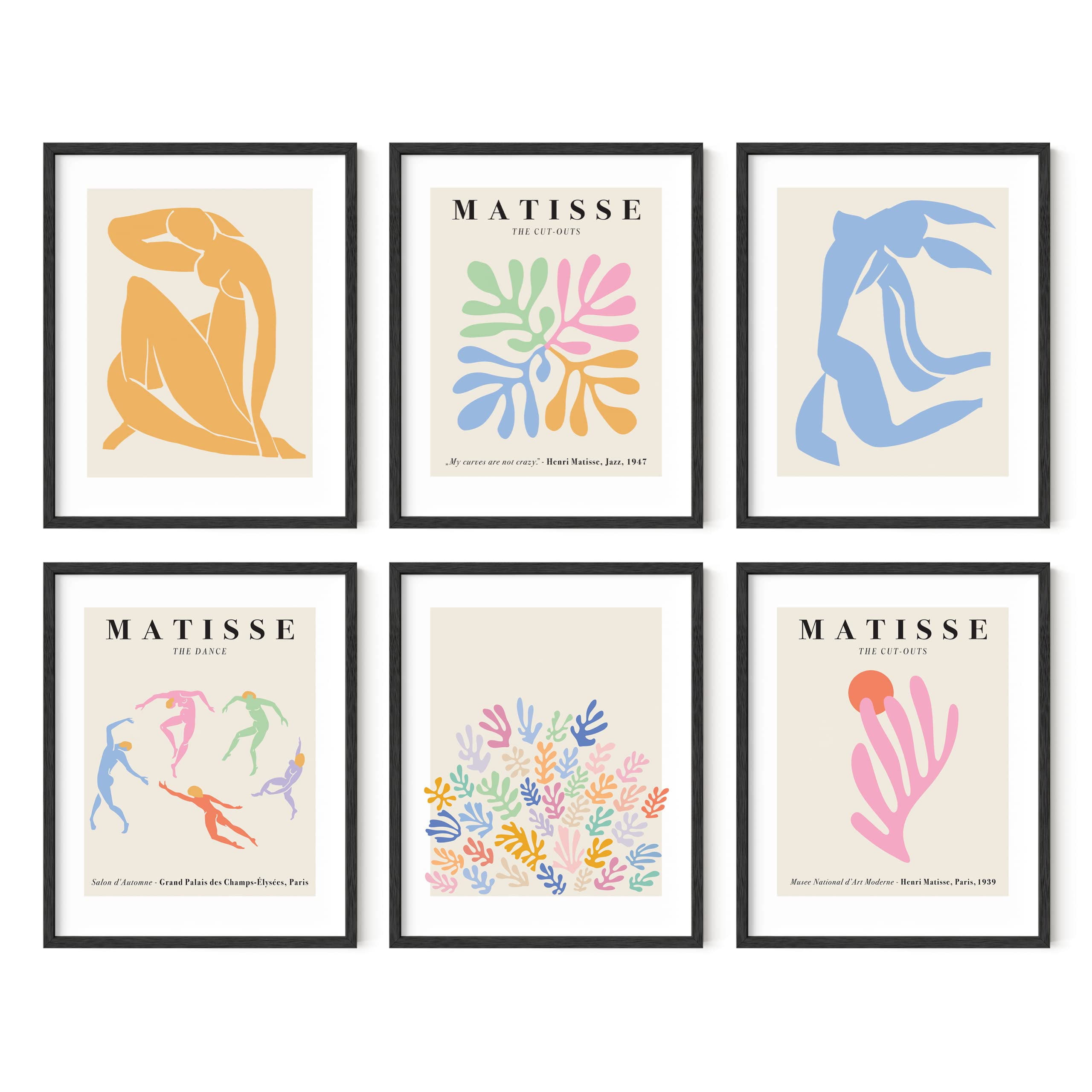 HAUS AND HUES Matisse Poster Pack - Matisse Wall Art, Matisse Poster Set, Poster Sets for Room ...
