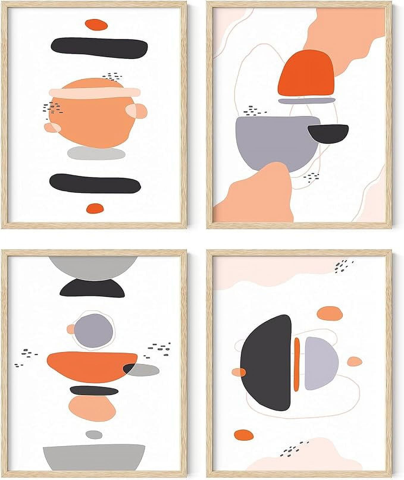 HAUS AND HUES Minimal Abstract Art Posters - Set of 4 Geometric Art ...