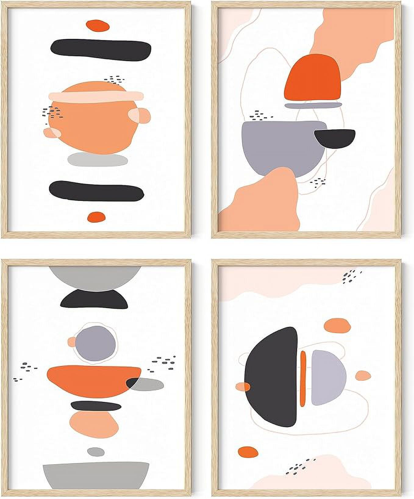 HAUS AND HUES Minimal Abstract Art Posters - Set of 4 Geometric Art ...
