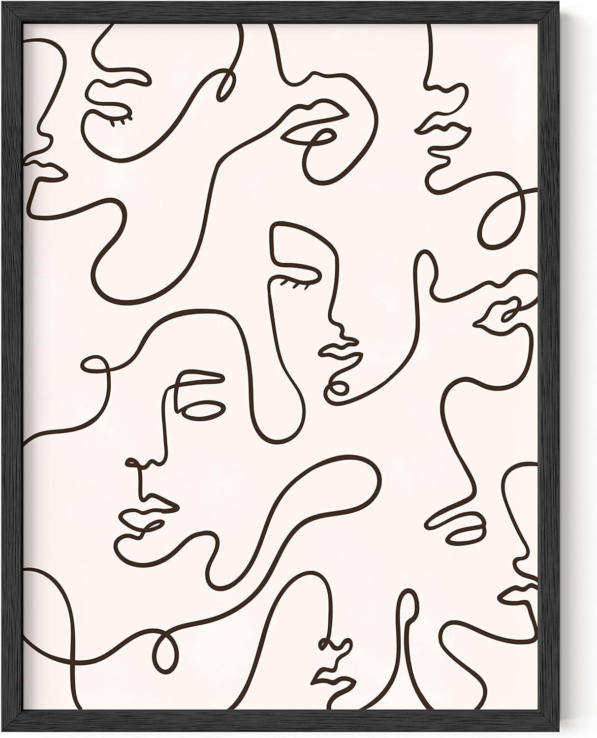 HAUS AND HUES Minimalist Line Art Wall Decor Woman Art Print Minimalist ...