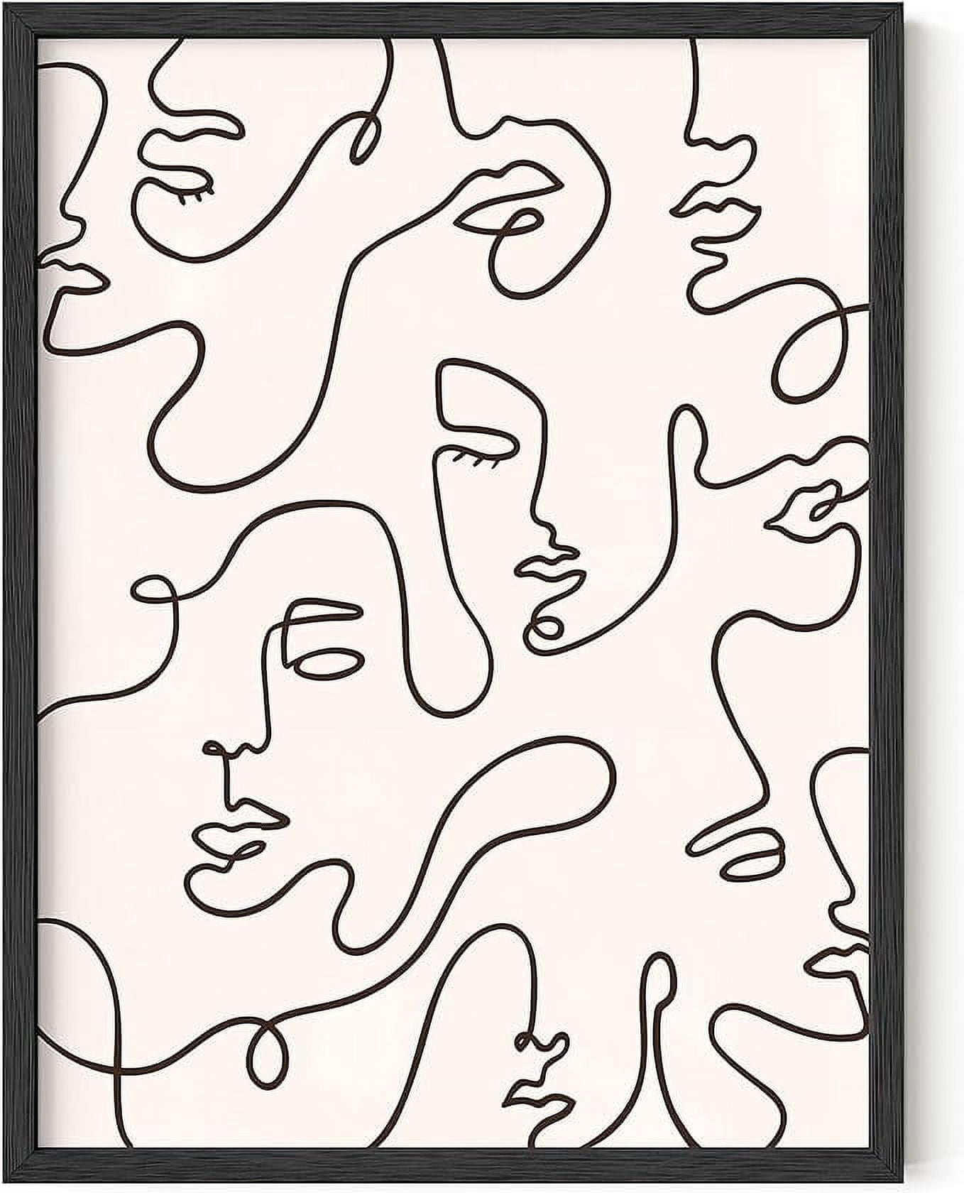 HAUS AND HUES Minimalist Line Art Wall Decor Woman Art Print Minimalist ...