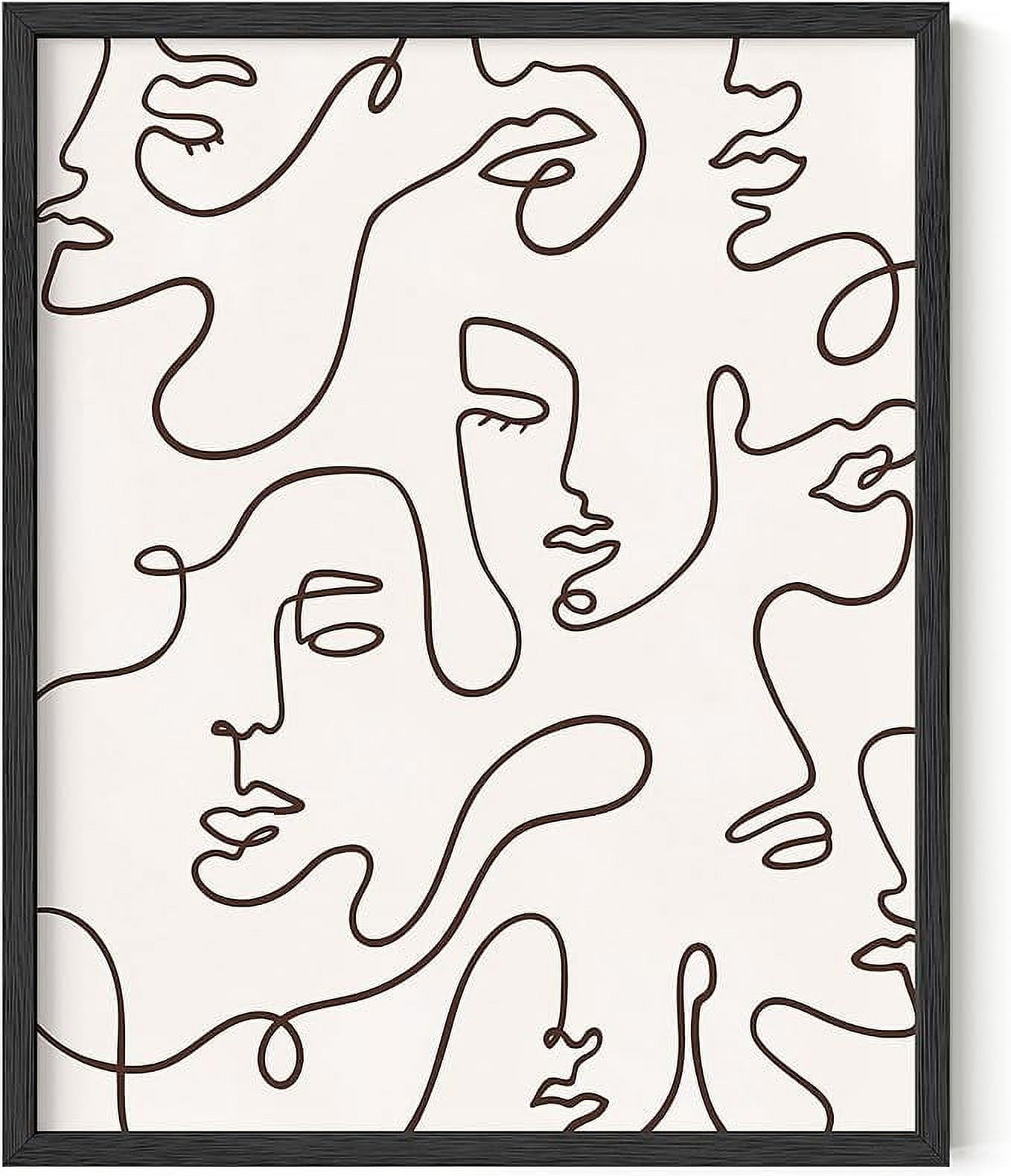 HAUS AND HUES Minimalist Line Art Wall Decor Woman Art Print Minimalist ...