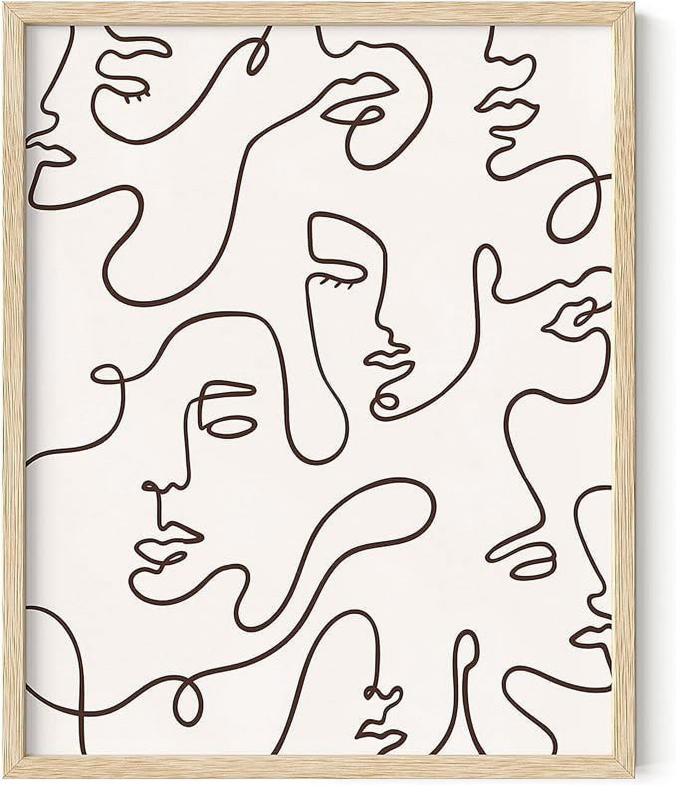 HAUS AND HUES Minimalist Line Art Wall Decor Woman Art Print Minimalist ...