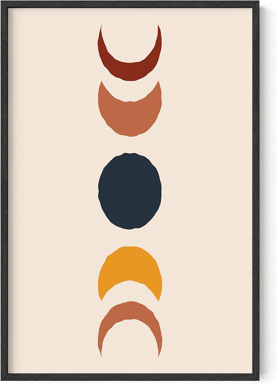 HAUS AND HUES Moon Phases Wall Art Boho Prints, Mid Century Modern Wall ...
