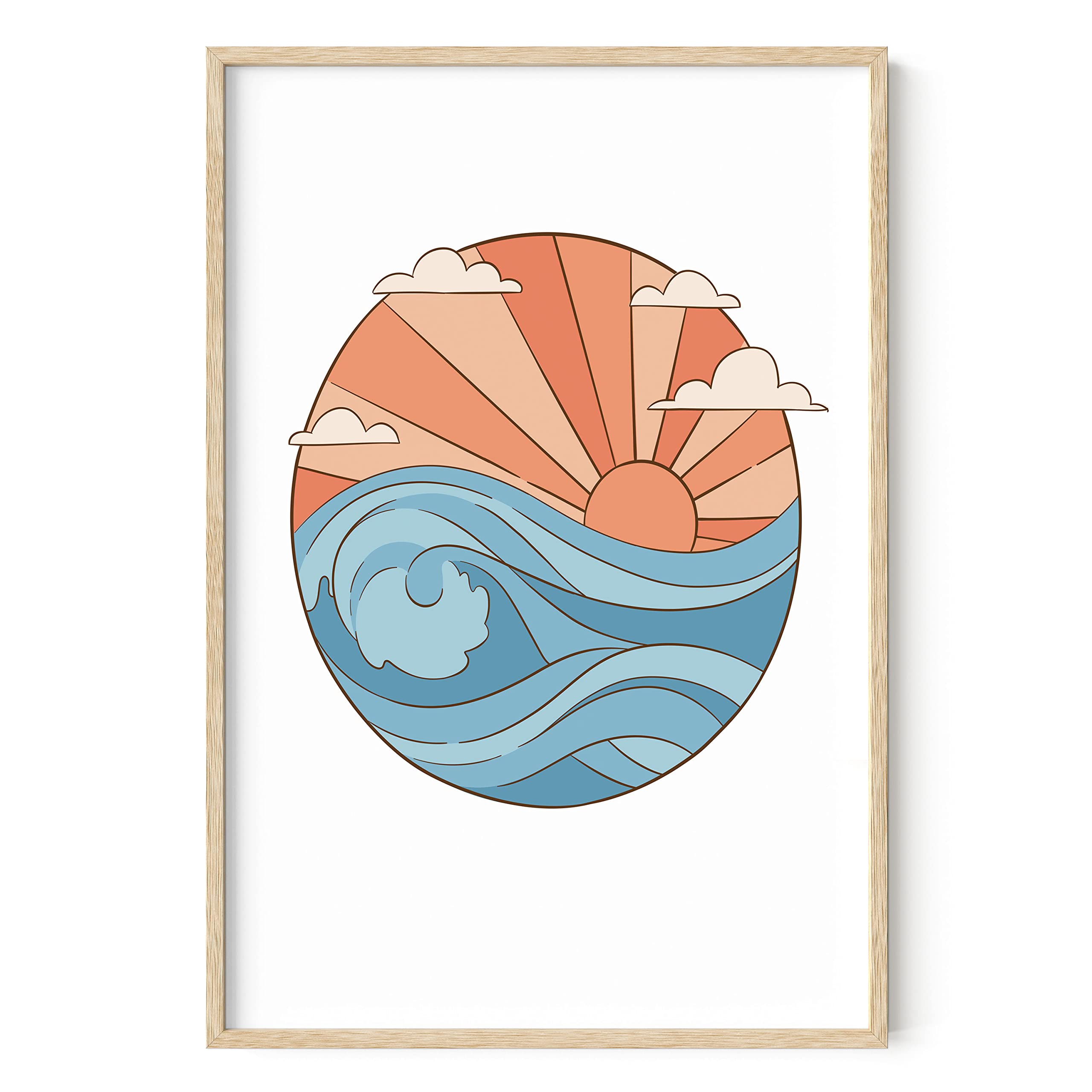 HAUS AND HUES Ocean Wave Wall Art Waves Poster - Vintage Great Wave ...