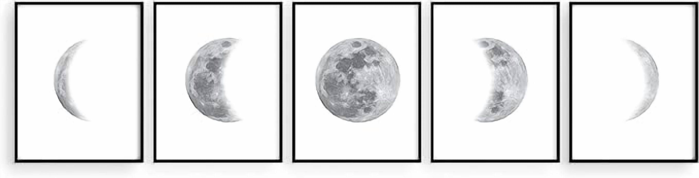 HAUS AND HUES Phases of the Moon Wall Decor - Set of 5 Moon Phases ...