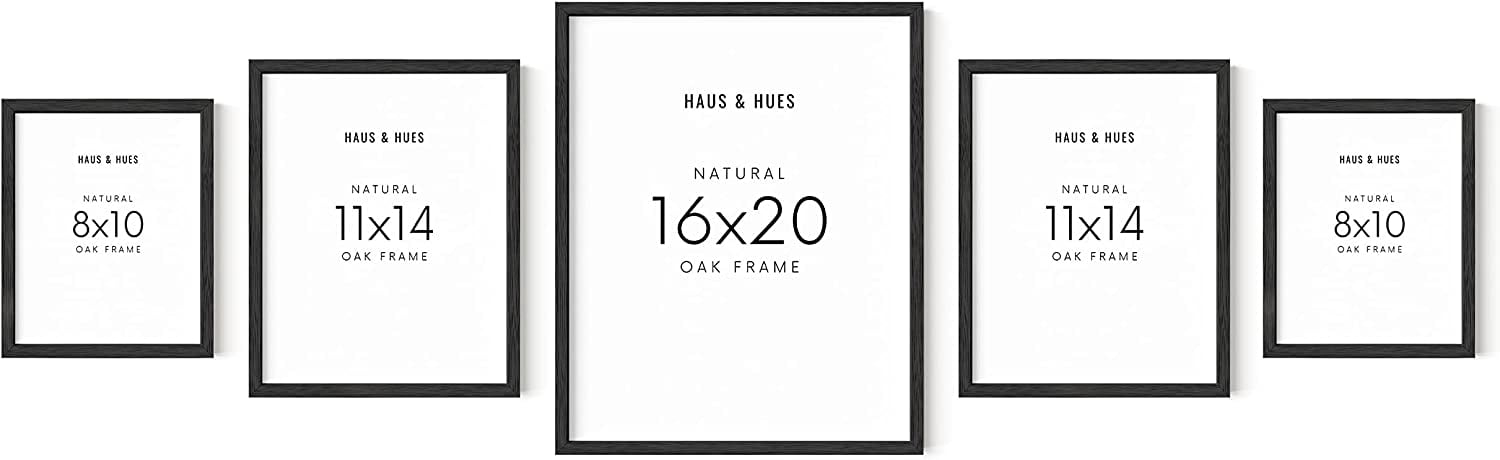 HAUS AND HUES Photo Gallery Wall Frame Set - Set of 5 Black Frames for ...