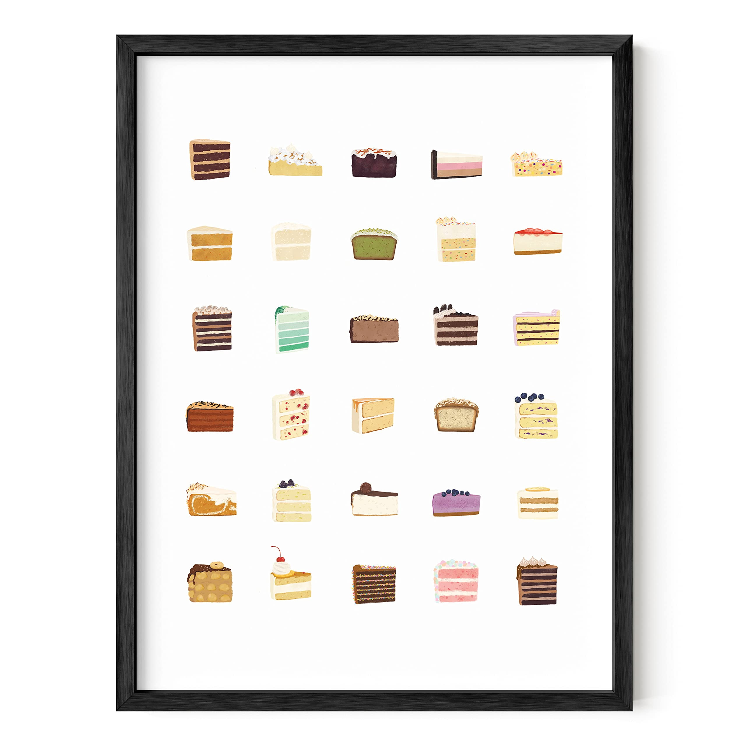HAUS AND HUES Pieces of Cake Kitchen Wall Art Gifts for Bakers Pastry ...
