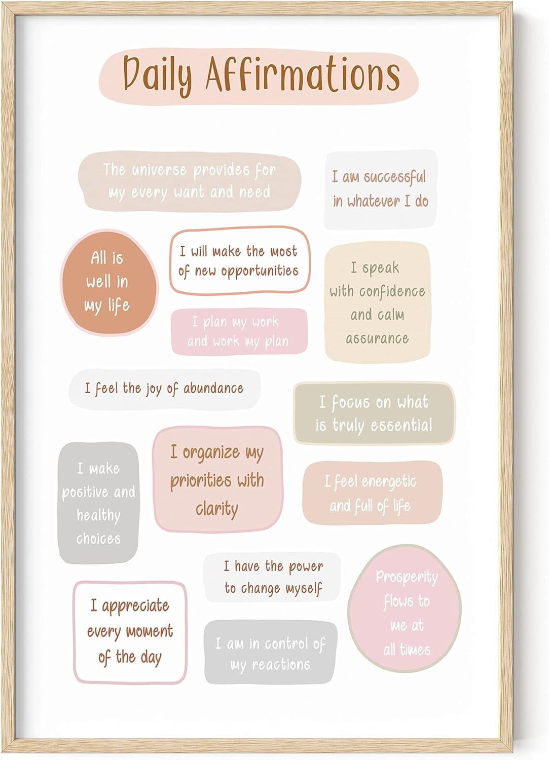 HAUS AND HUES Positive Affirmations Wall Decor – Framed Inspirational ...