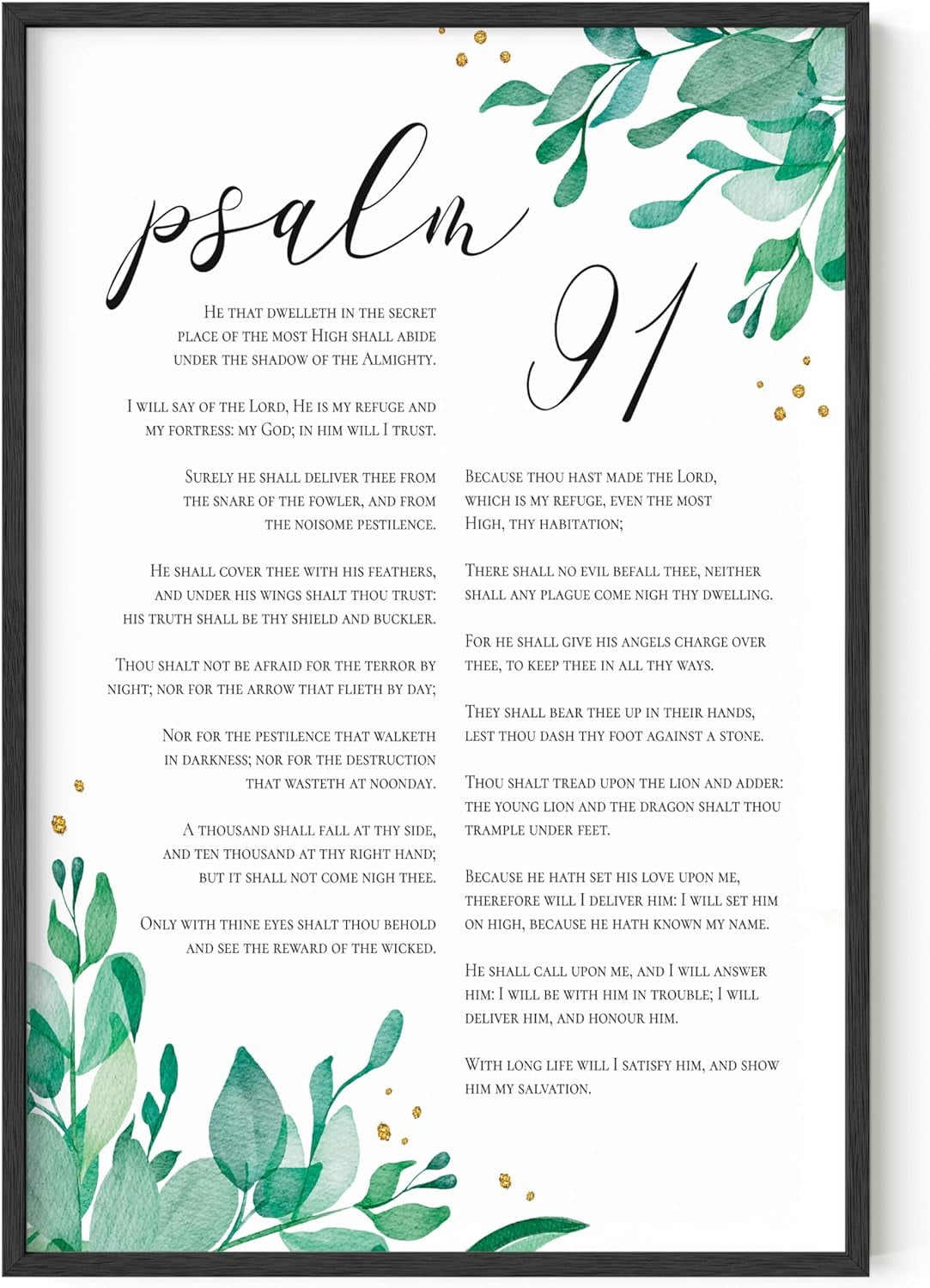 HAUS AND HUES Psalm 91 Wall Art -Bible Verses Wall Art, Religious Wall ...