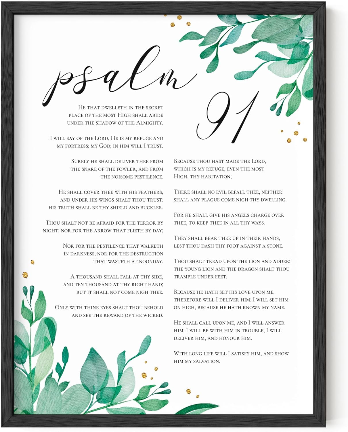 HAUS AND HUES Psalm 91 Wall Art - Scripture Wall Decor, Christian ...