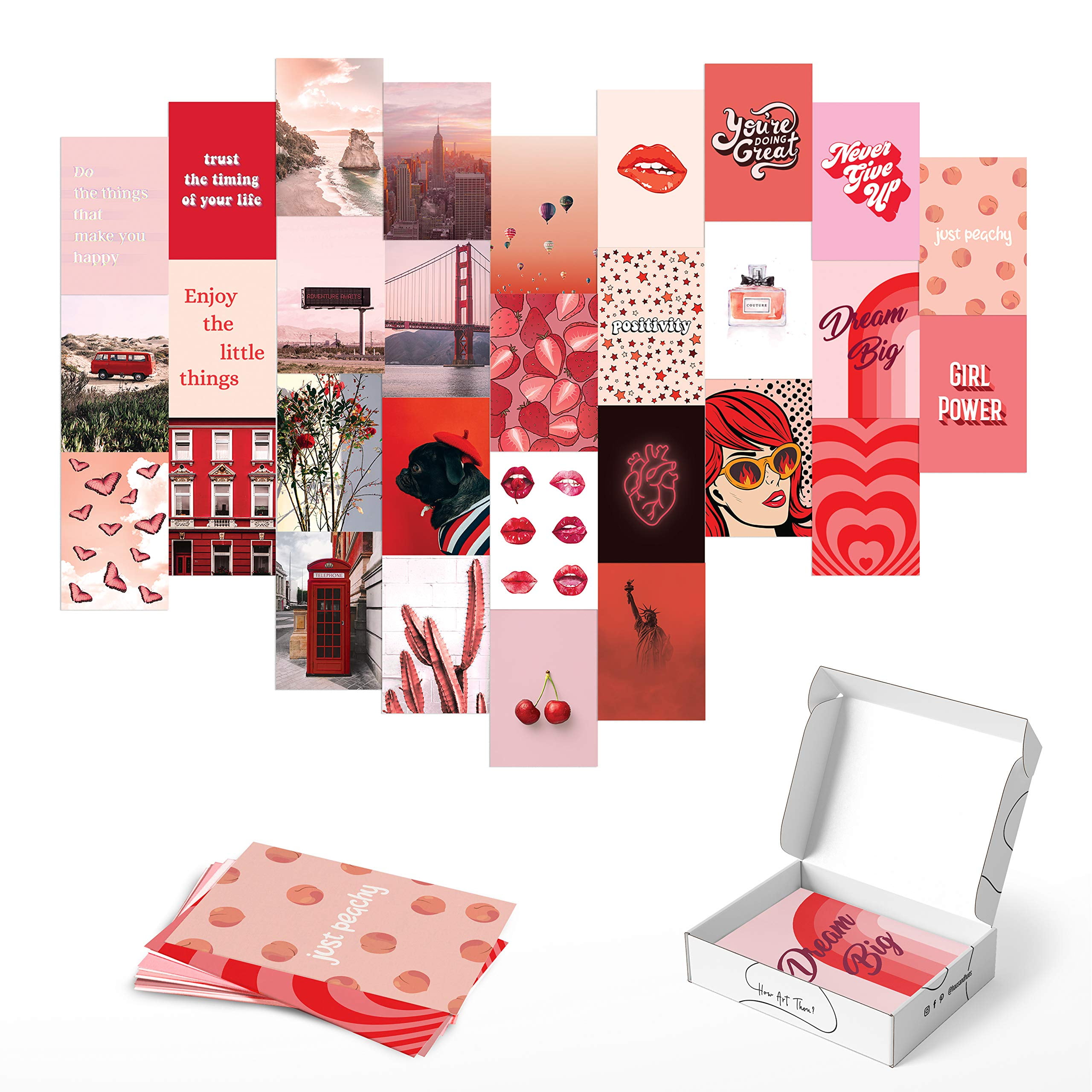 HAUS AND HUES Red Aesthetic Posters for Wall Collage Red Wall Art ...