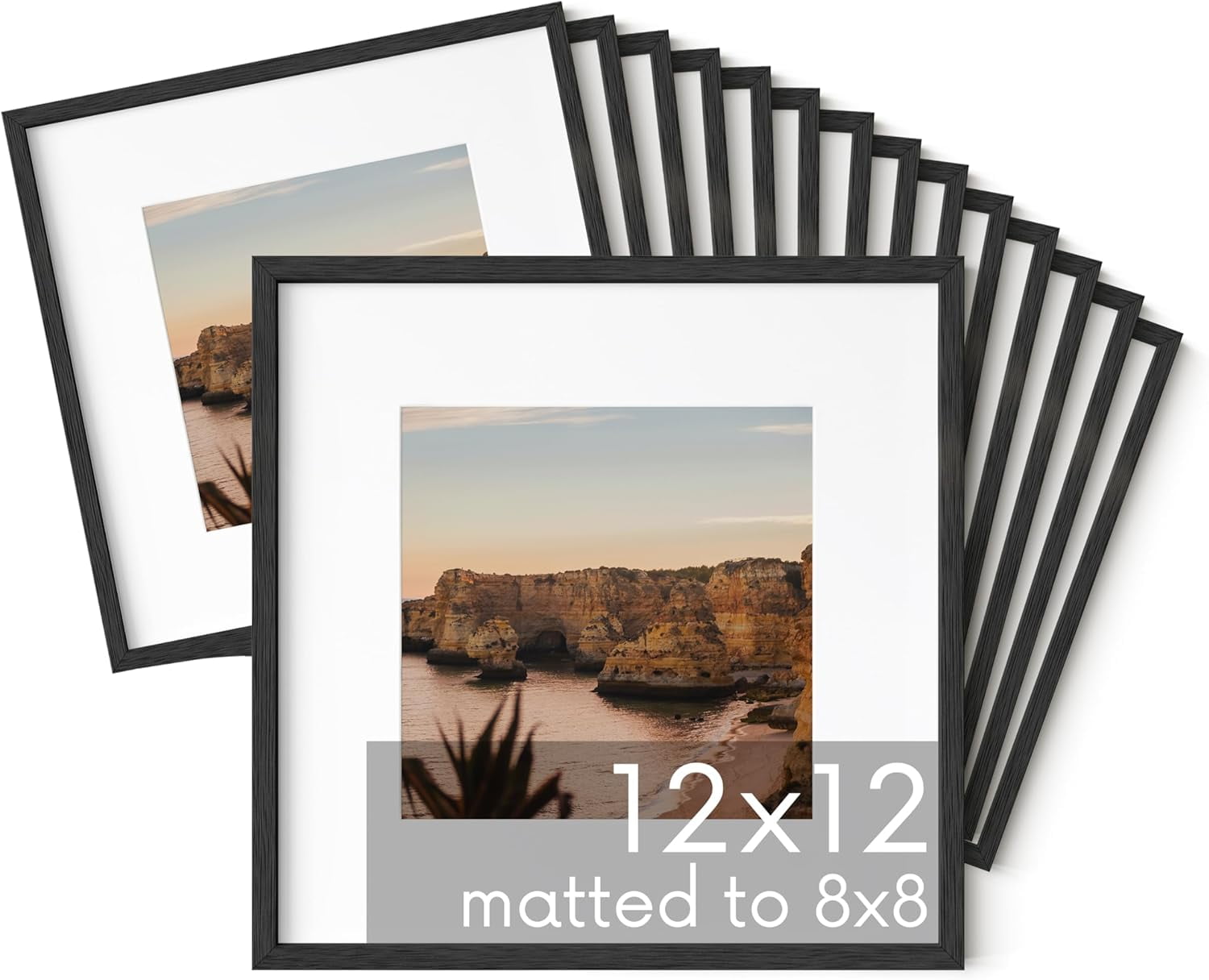 HAUS AND HUES Set of 15 12x12 Picture Frame - 12x12 Frame Square Picture Frames Black Frames for ...