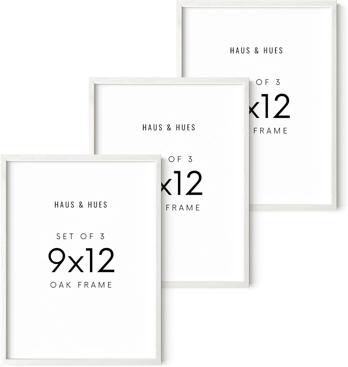 HAUS AND HUES Set of 3 9x12 Picture Frame - 9x12 Frame Wooden Picture ...