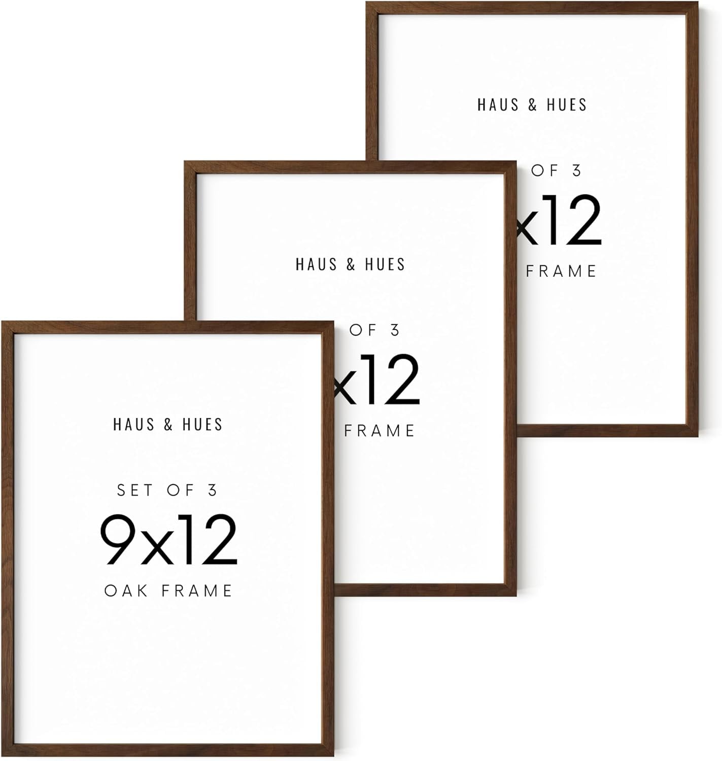 HAUS AND HUES Set of 3 9x12 Picture Frame - 9x12 Frame Wooden Picture ...