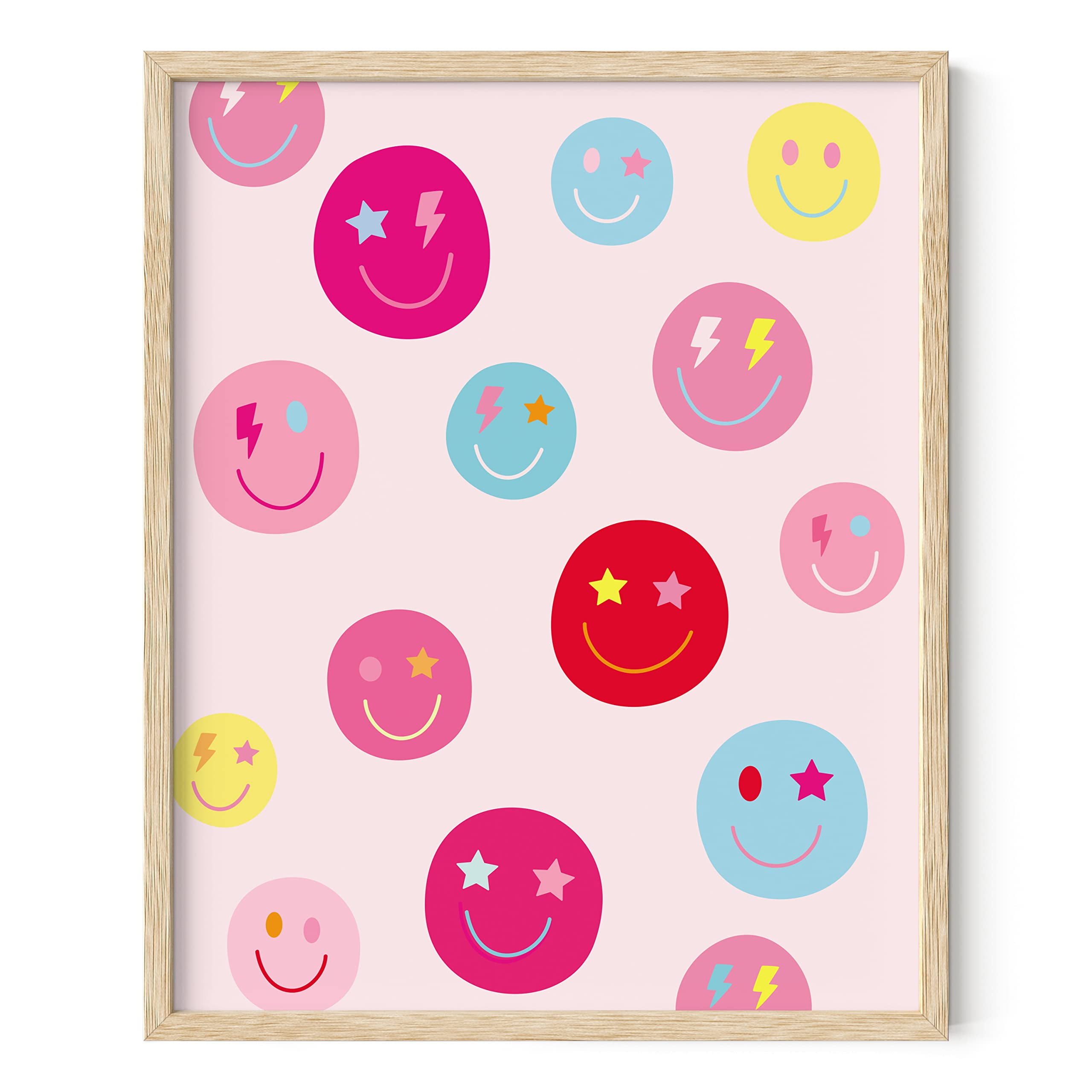 HAUS AND HUES Smiley Face Poster - Preppy Wall Art Pink Posters For ...