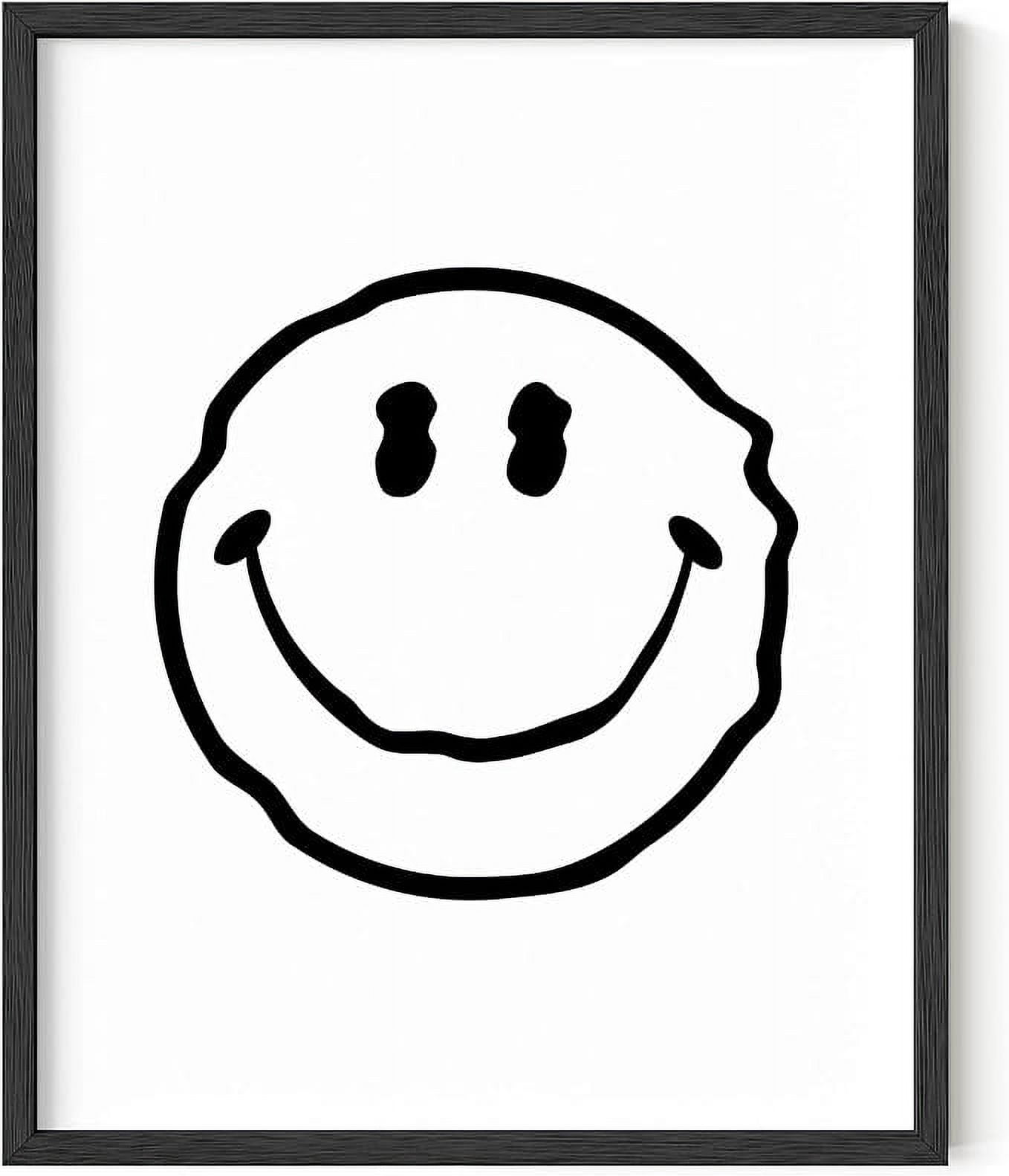 HAUS AND HUES Smiley Face Poster White Wavy Smiley Cool Posters for ...