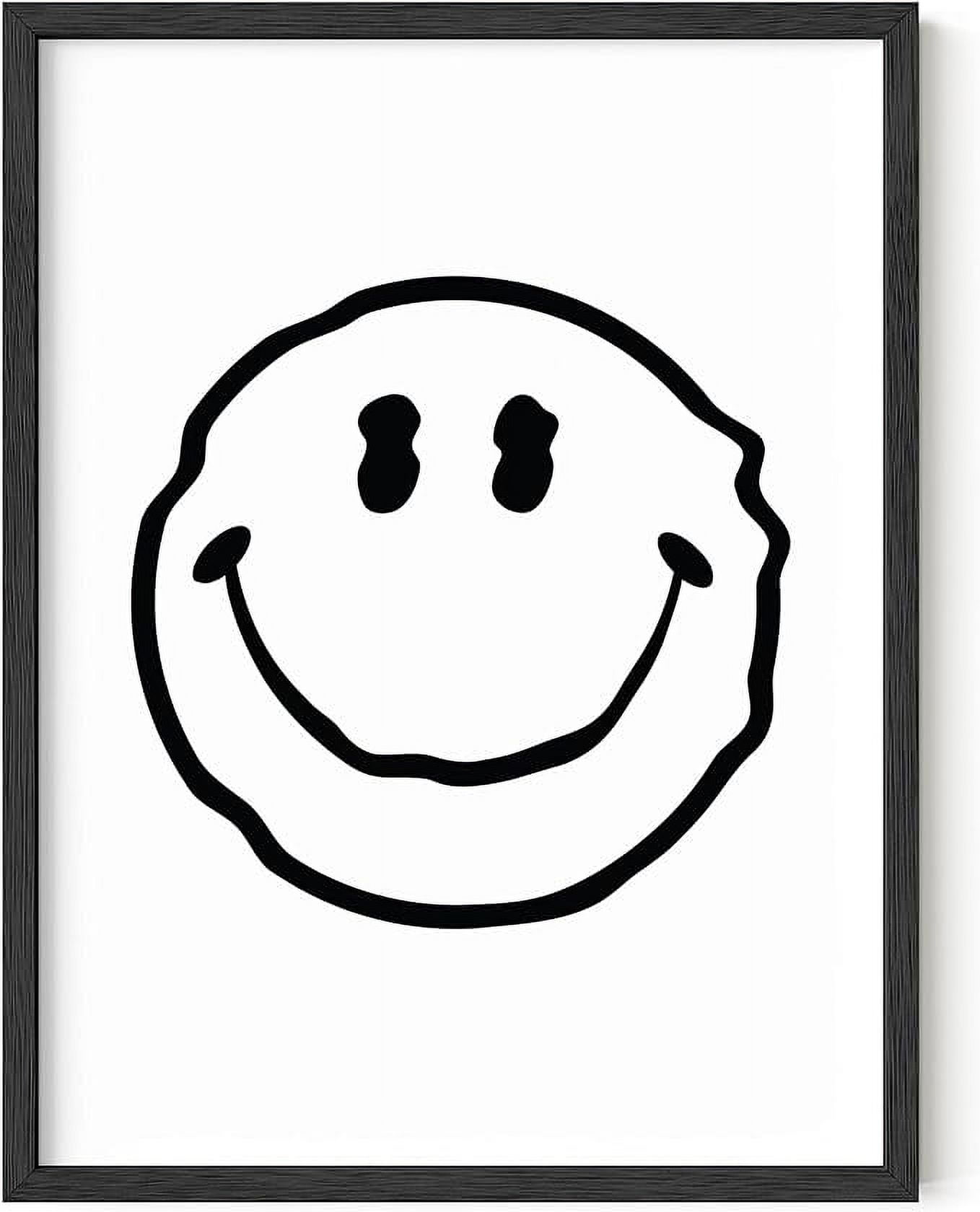 HAUS AND HUES Smiley Face Posters White Wavy Smiley Cool Posters for ...
