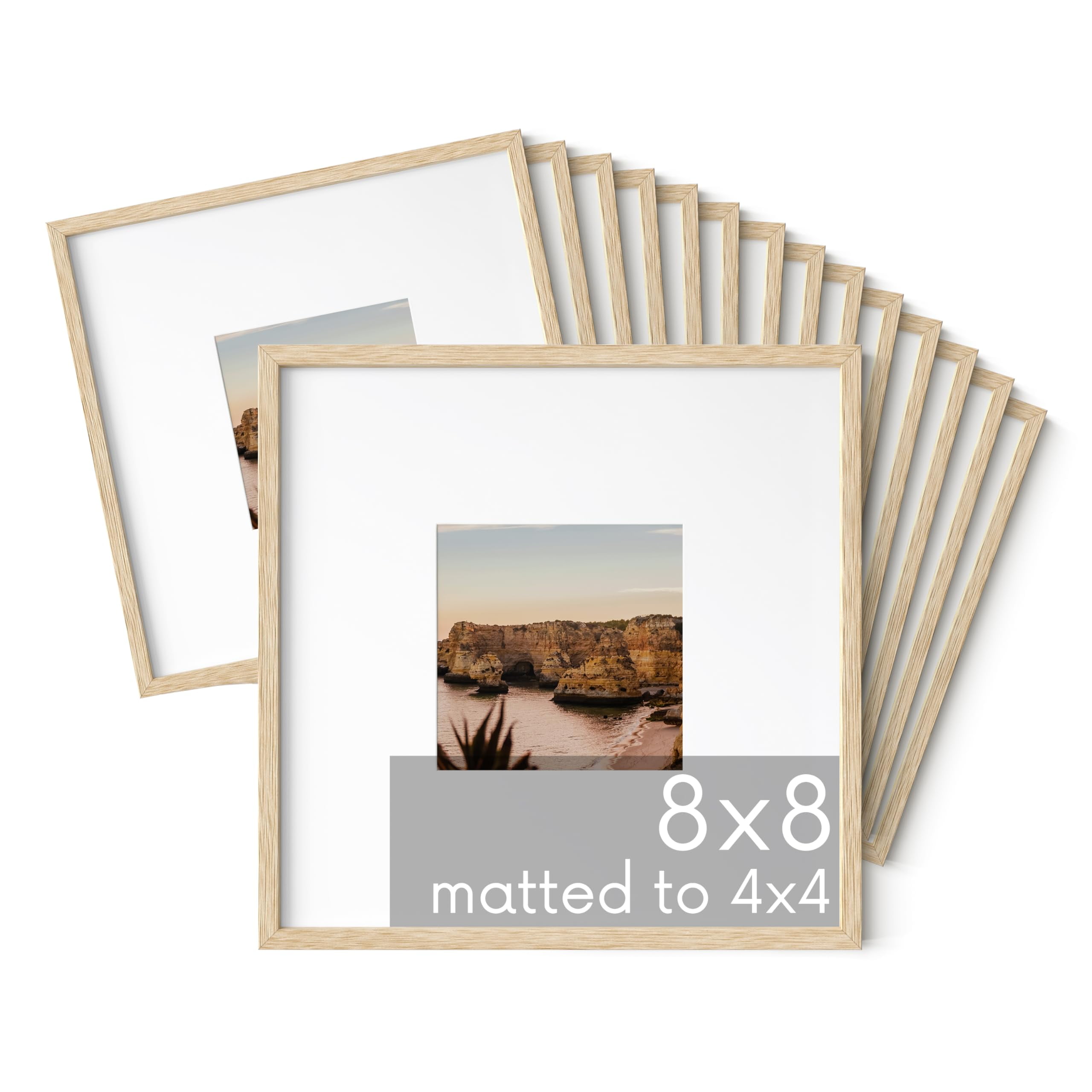 HAUS AND HUES Square Picture Frames 8 x 8 Set of 15 - Photo Gallery Wall Frame Set, Wood 8x8 ...