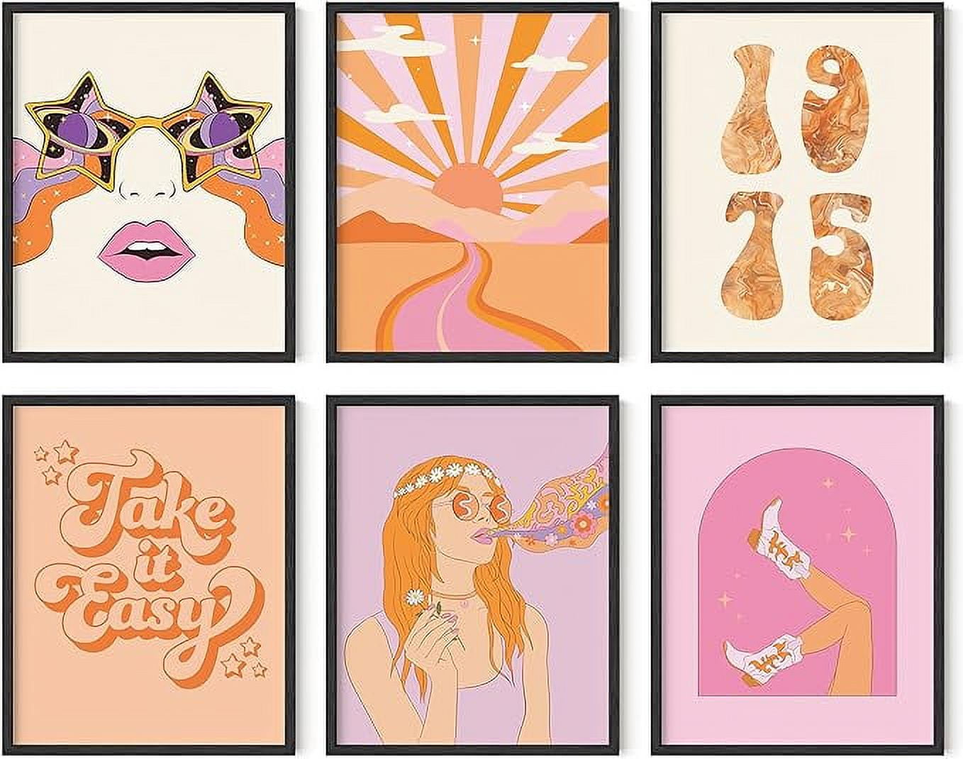 HAUS AND HUES Trippy Posters for Room Aesthetic - Set of 6, Hippie ...