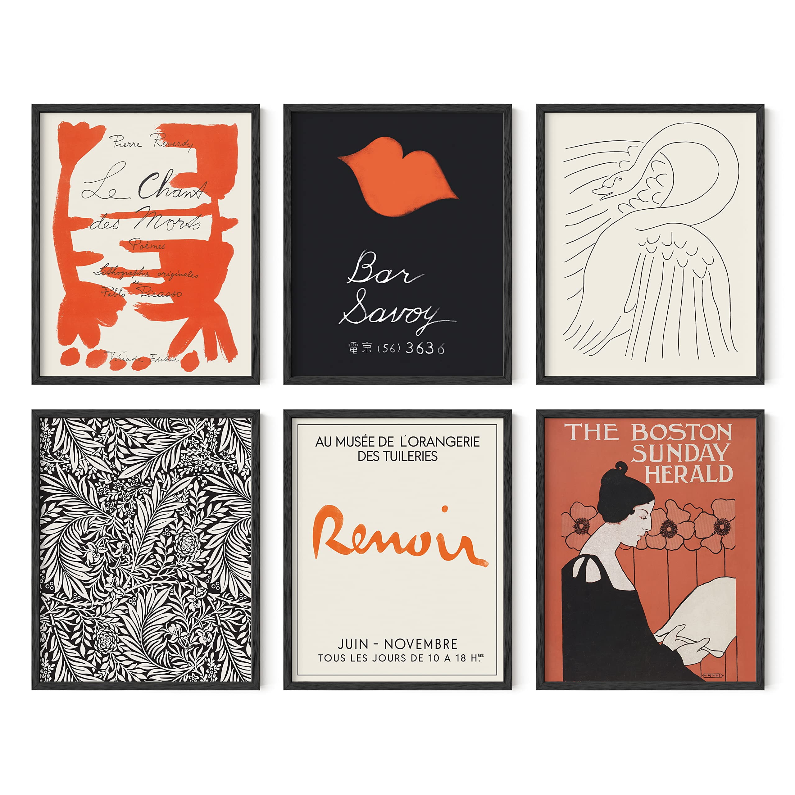 HAUS AND HUES Vintage Posters - Set of 6 Pictures Red and Black ...