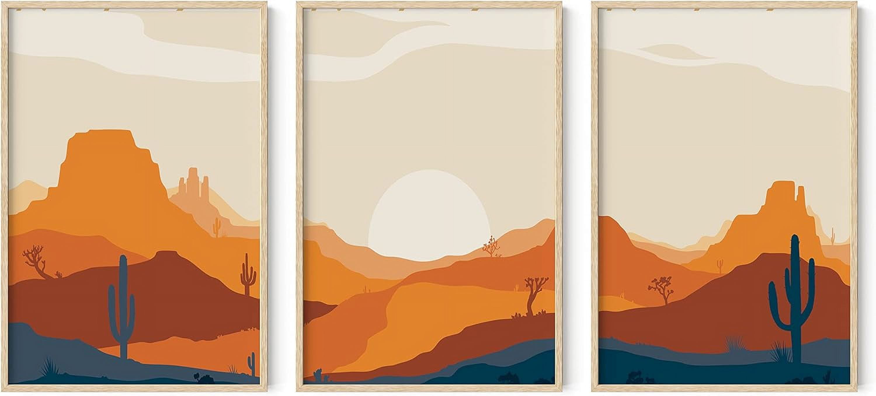 HAUS AND HUES Western Art Framed - Set of 3 Southwestern Arizona Desert ...