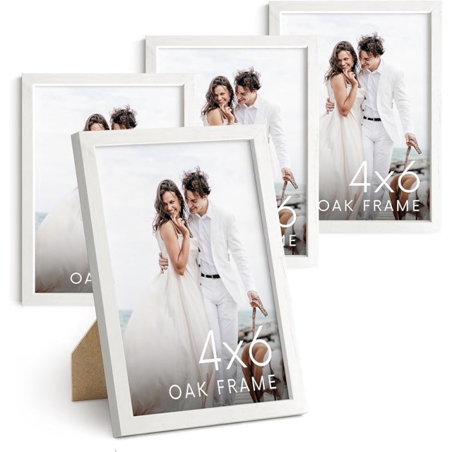 HAUS AND HUES White Wooden Picture Frames 4x6 - Bulk 4x6 Picture Frames ...