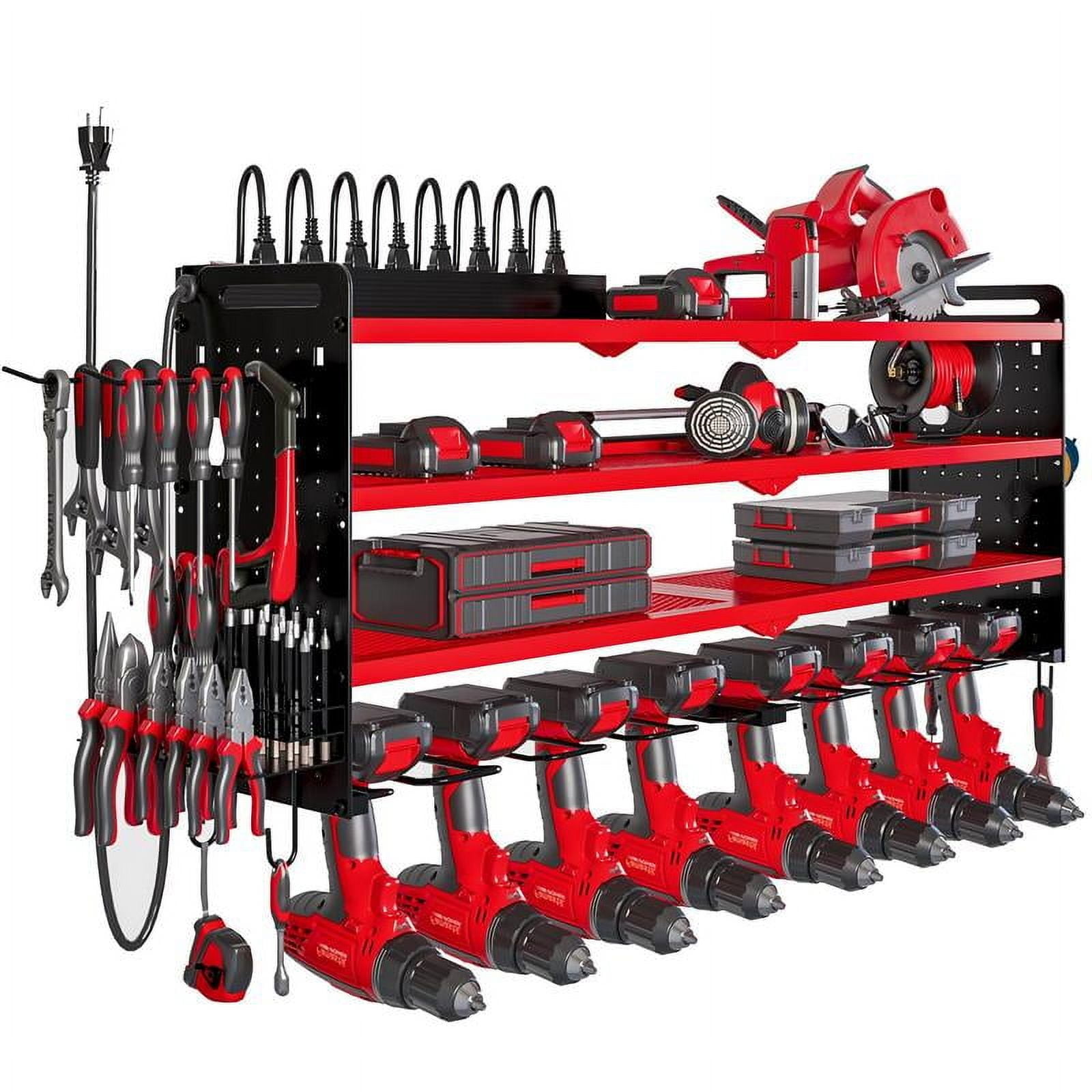 HAUSNEED-001/002/003 Tool Organizer Wall Mount, Tool Rack with 8 Drill ...