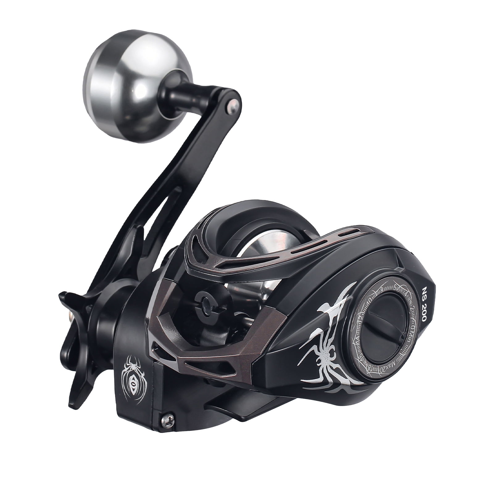 HAUT TON Black Baitcaster Fishing reel 6.3:1 Gear Ratio 7KG Max Drag ...
