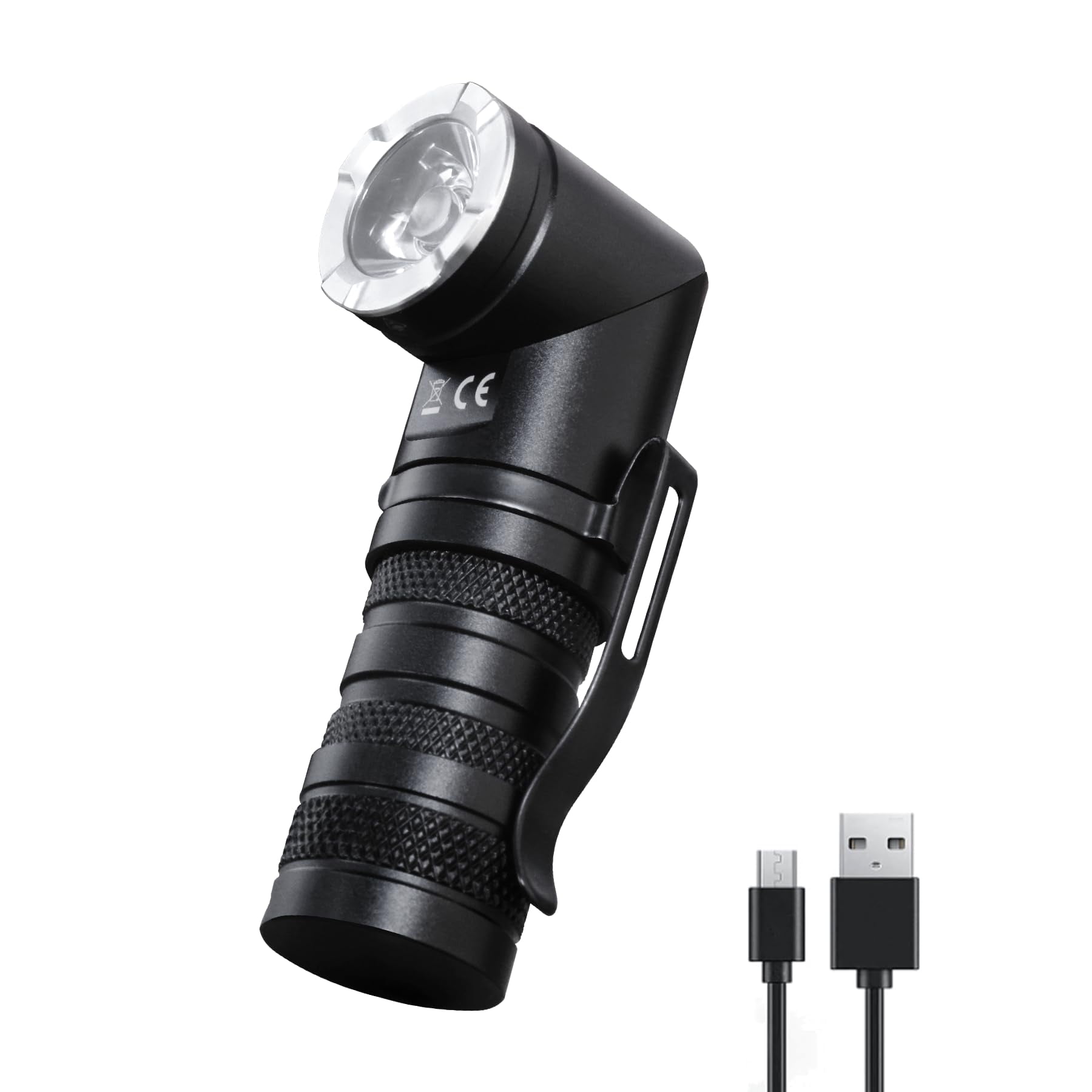 HAUTMEC 1400 Lumen Rechargeable Flashlights LED EDC Flashlight with 90 ...