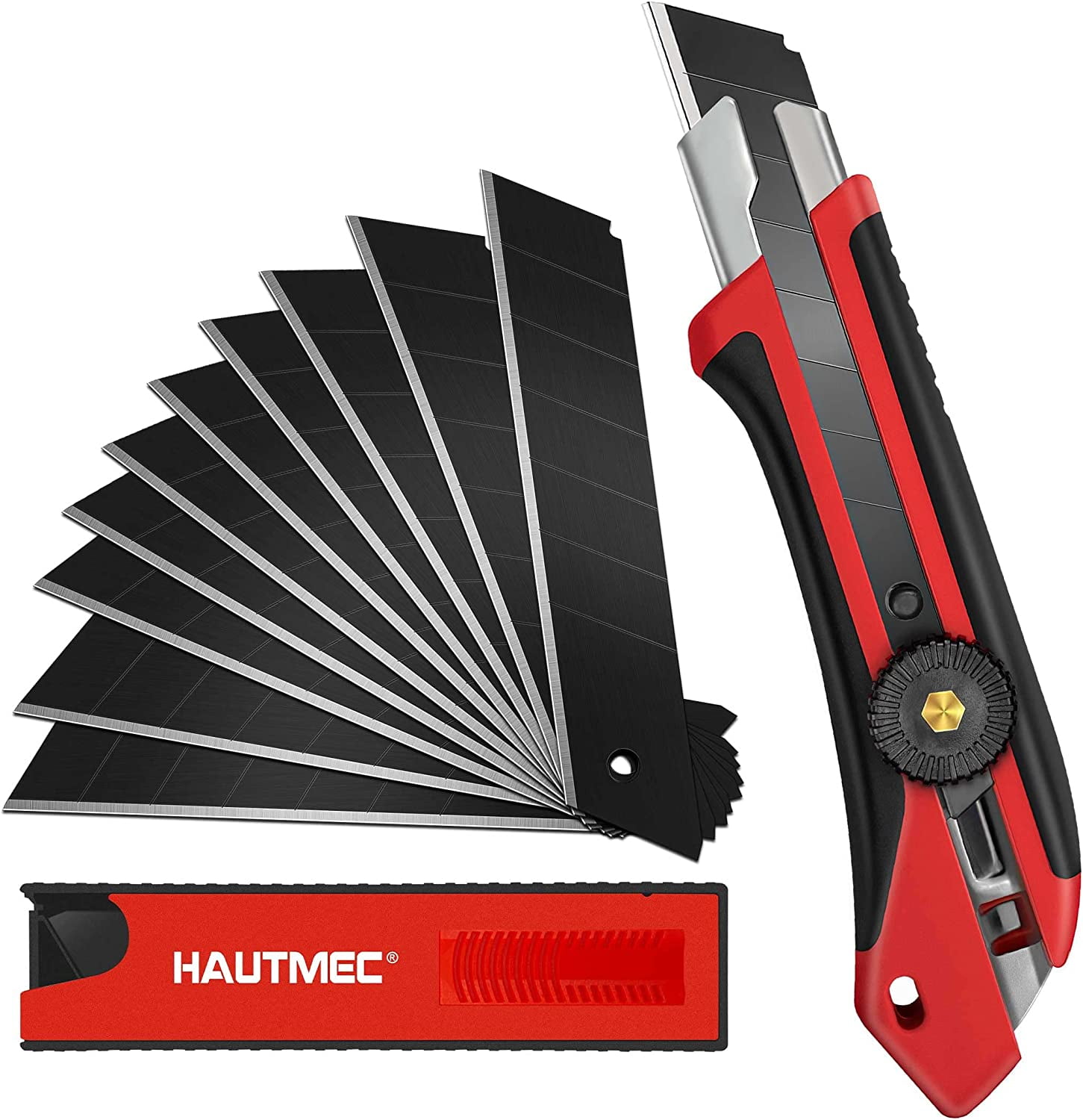 HAUTMEC 25mm SK2H Utility Knife with 10pcs Blade Set HT0251-KN ...